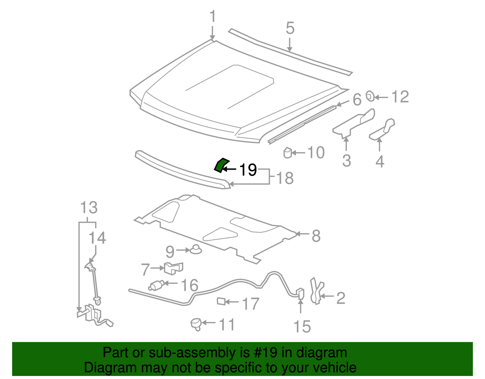 2002-2014 GM Front Molding Retainer 11561788 | QuirkParts