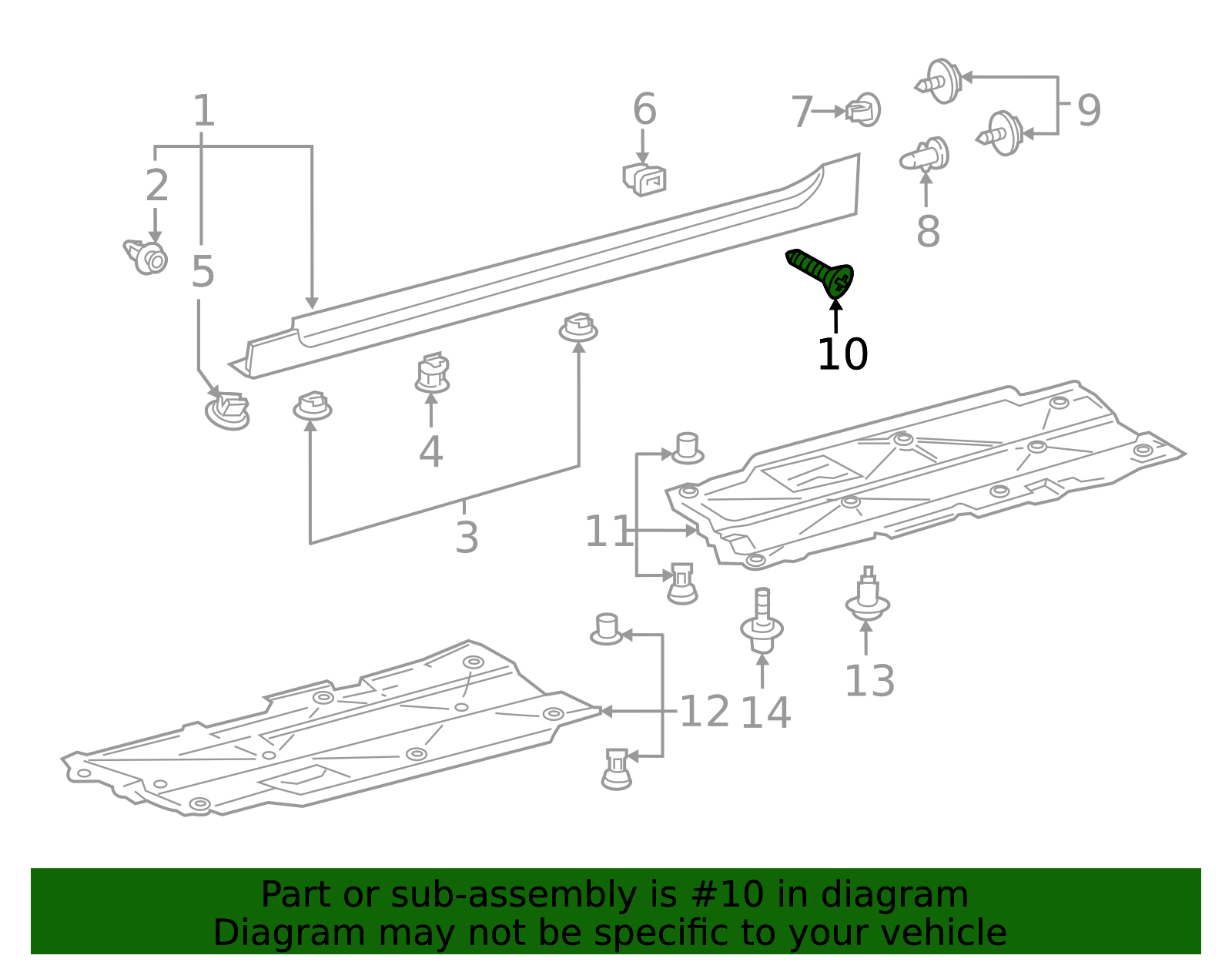 Genuine Official Toyota Rocker Molding Screw part# 90162-40035 for 2000 ...