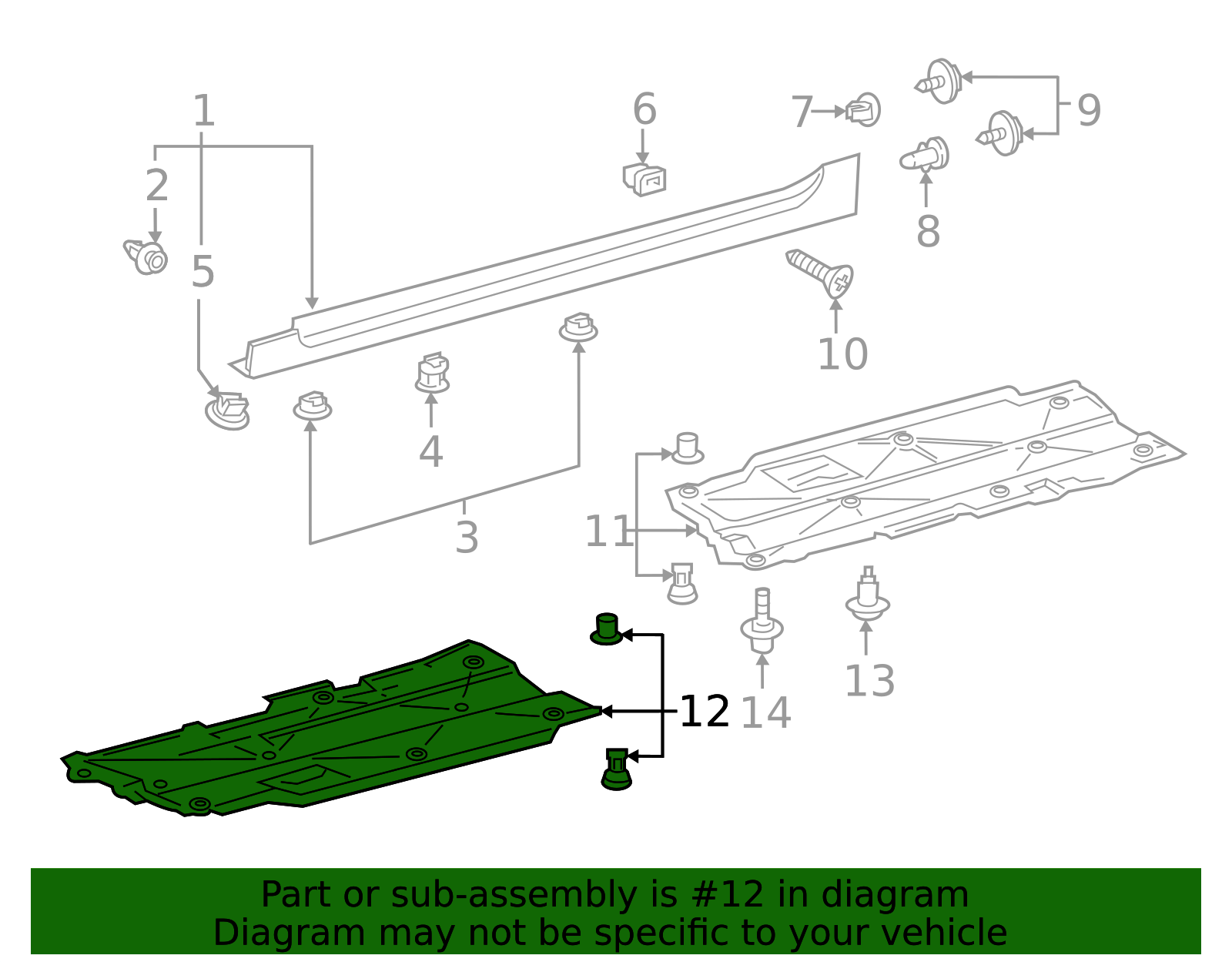 Genuine Toyota Under Cover part# 58166-47030 for 2016-2018 Toyota Prius ...