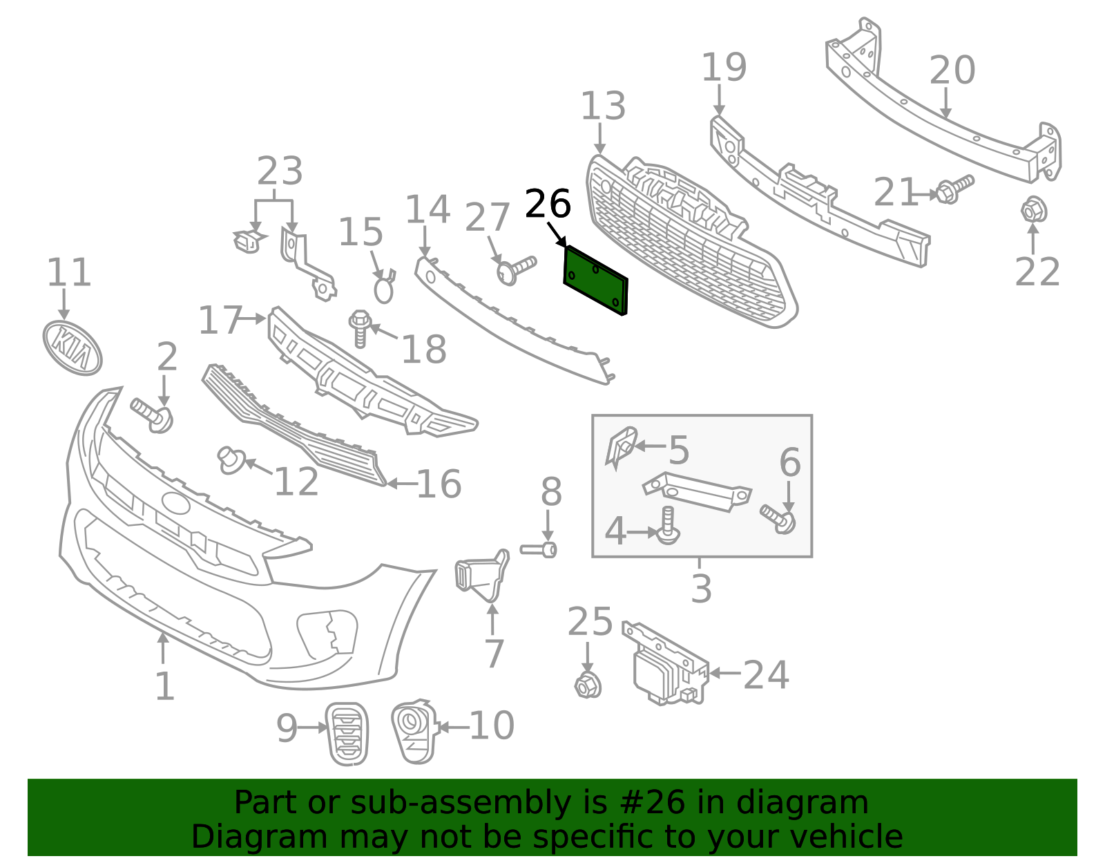 86519-H9000 - License Bracket 2018-2020 Kia Rio | Kia.Parts Store