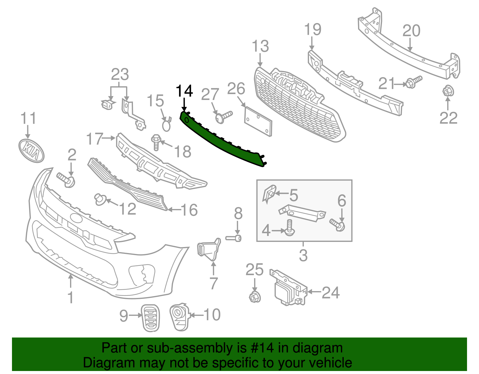 2018-2020 Kia Rio Trim Molding 86562-H9000 | OEM Parts Online