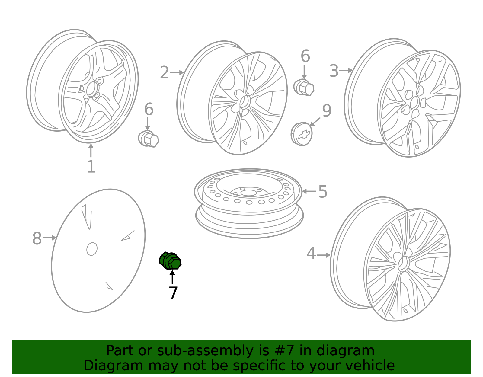 2010-2020 GM Wheel Lug Nut Cap 9598101 | GetOEMParts.com