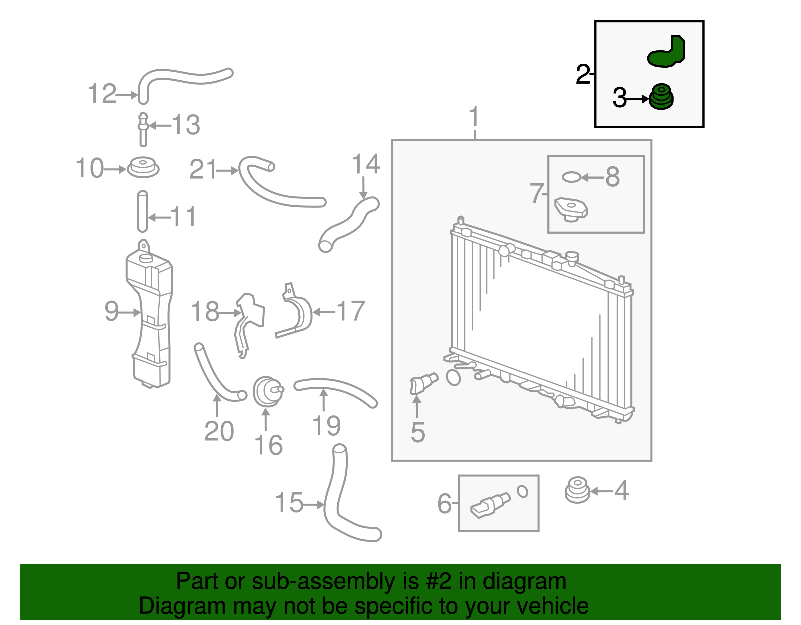 74176-TM8-A00 - 2010-2016 Honda - Bracket L Radiator Mounting (Upper ...
