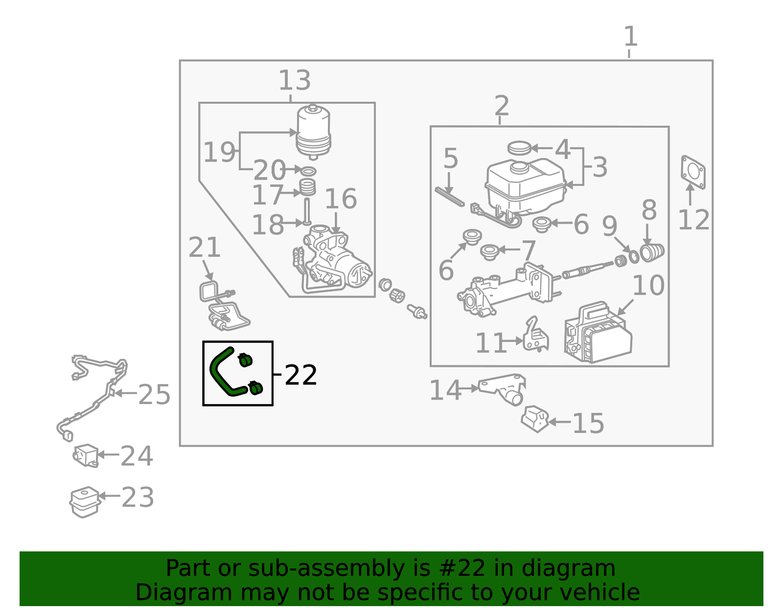 2010-2013 Toyota Brake Hydraulic Hose 90947-02G18 | Toyota Parts Center