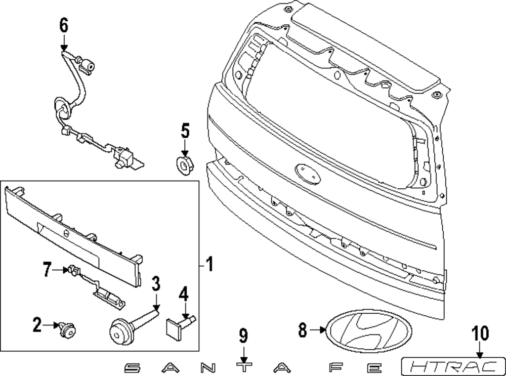2024-2025 Hyundai Santa Fe Gate Trim Panel 873D0-R6010 | OEM Parts Online