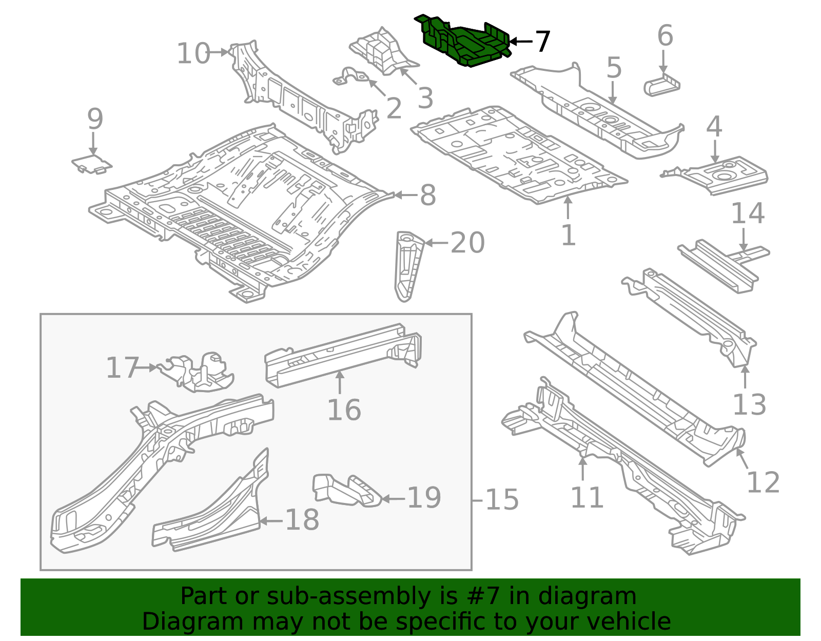58338-30070 - Rear Floor Pan Reinforcement, Right-Hand 2025 Toyota ...