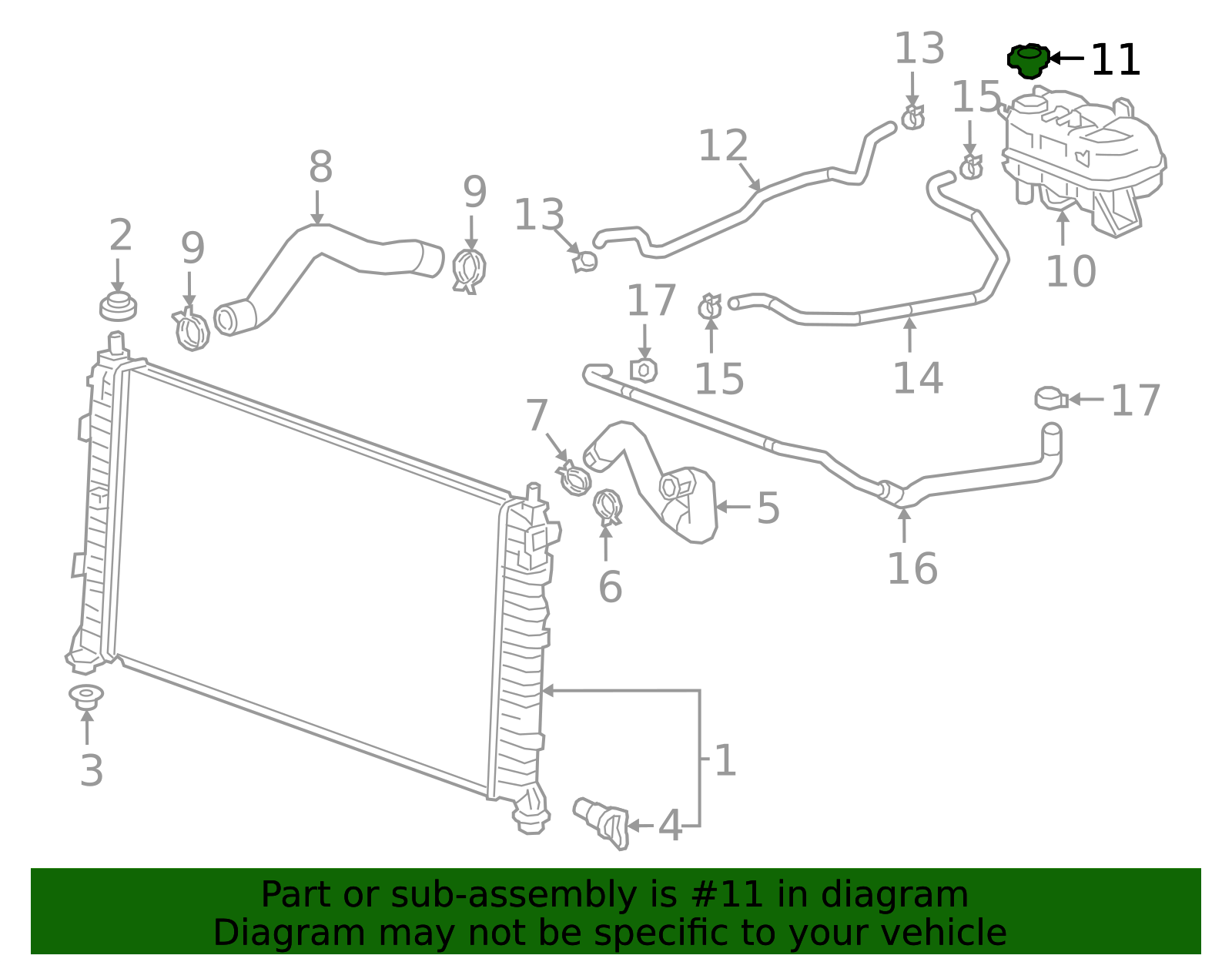 2017-2025 GM (Replaces 13502353) 20 P.S.I. Radiator Surge Tank Cap ...