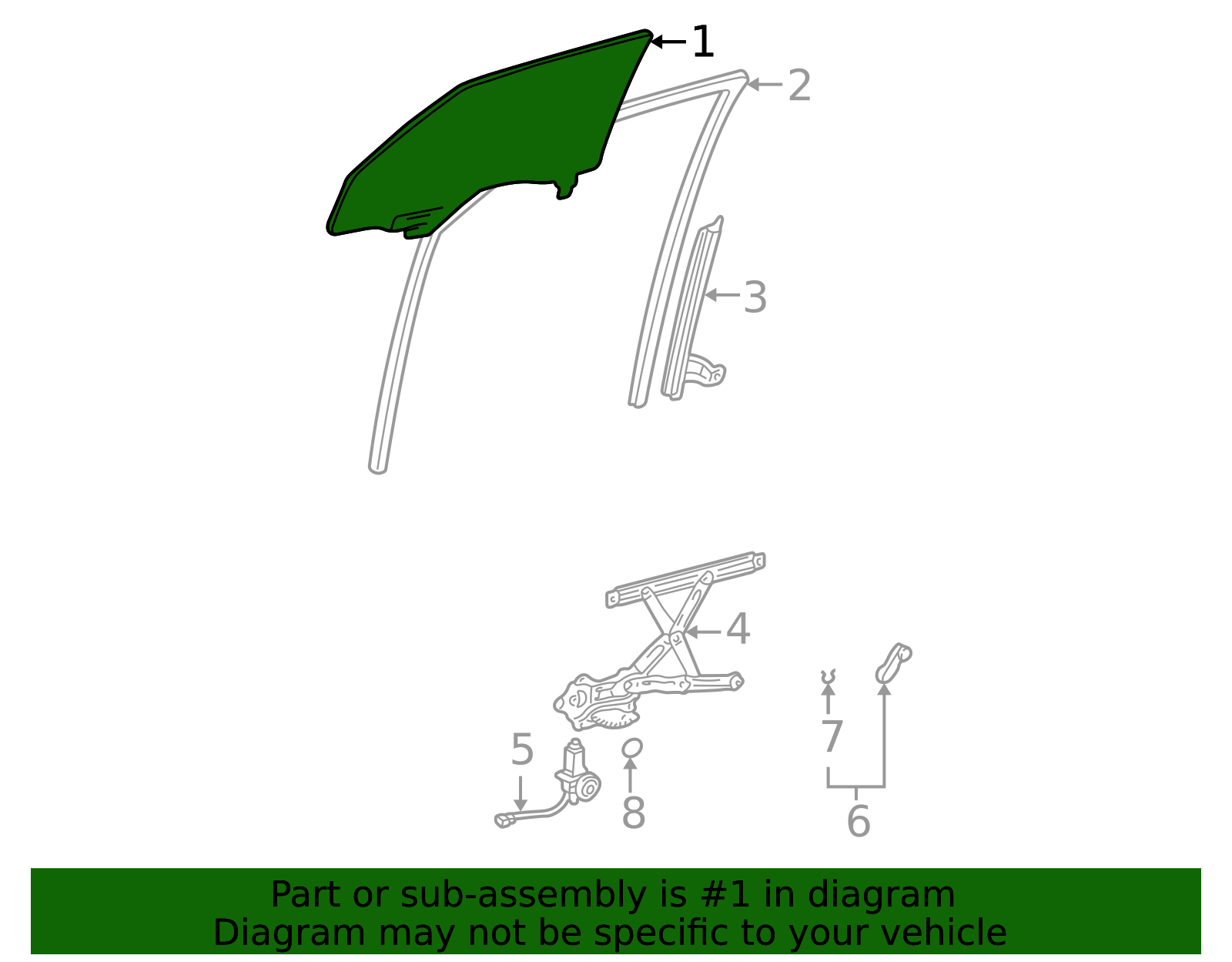 2005-2008 Toyota Corolla Door Glass 68101-12A40 | MotorMotor