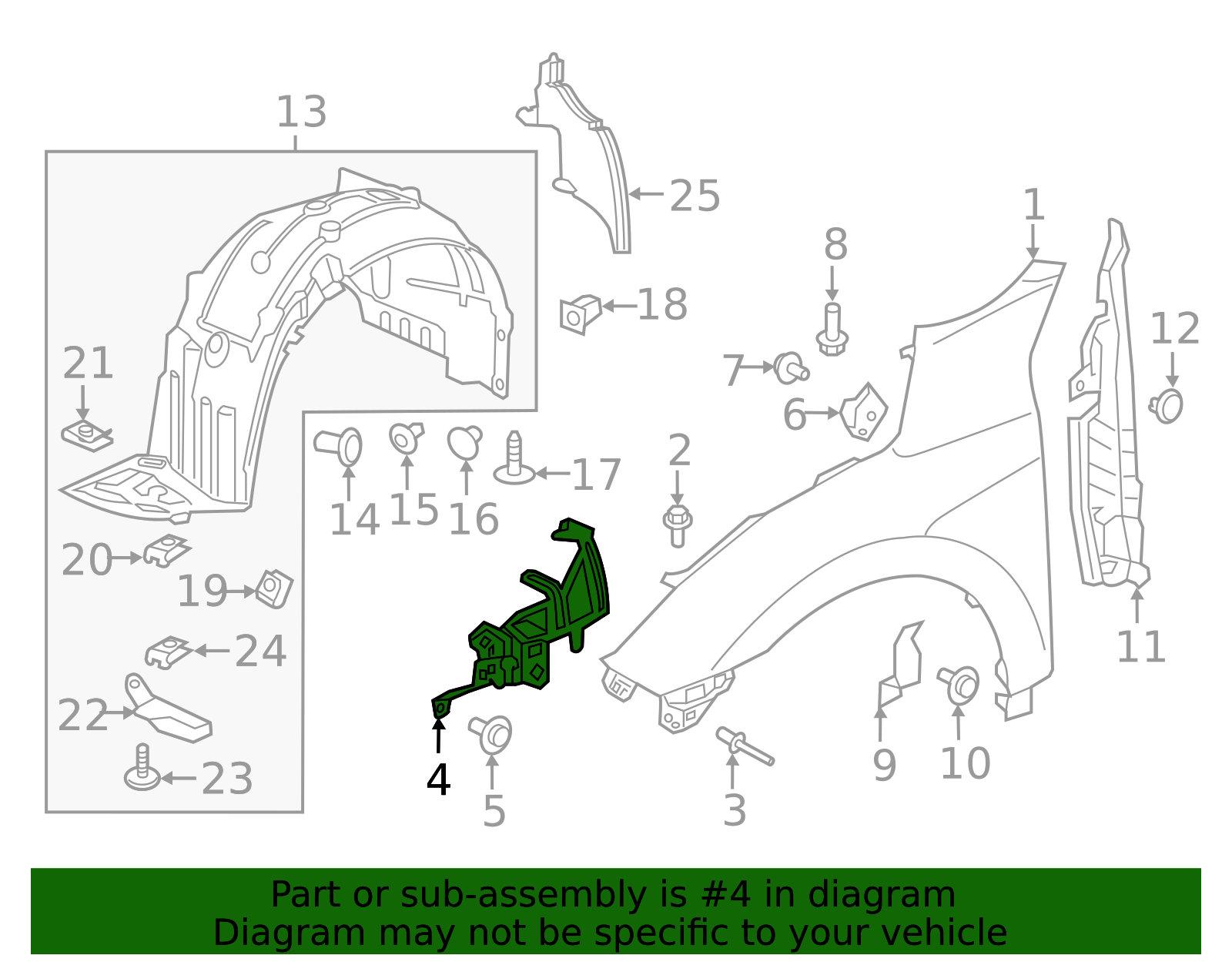 60263-TBA-A00ZZ - Front Bracket 2016-2021 Honda Civic | Honda Parts Online