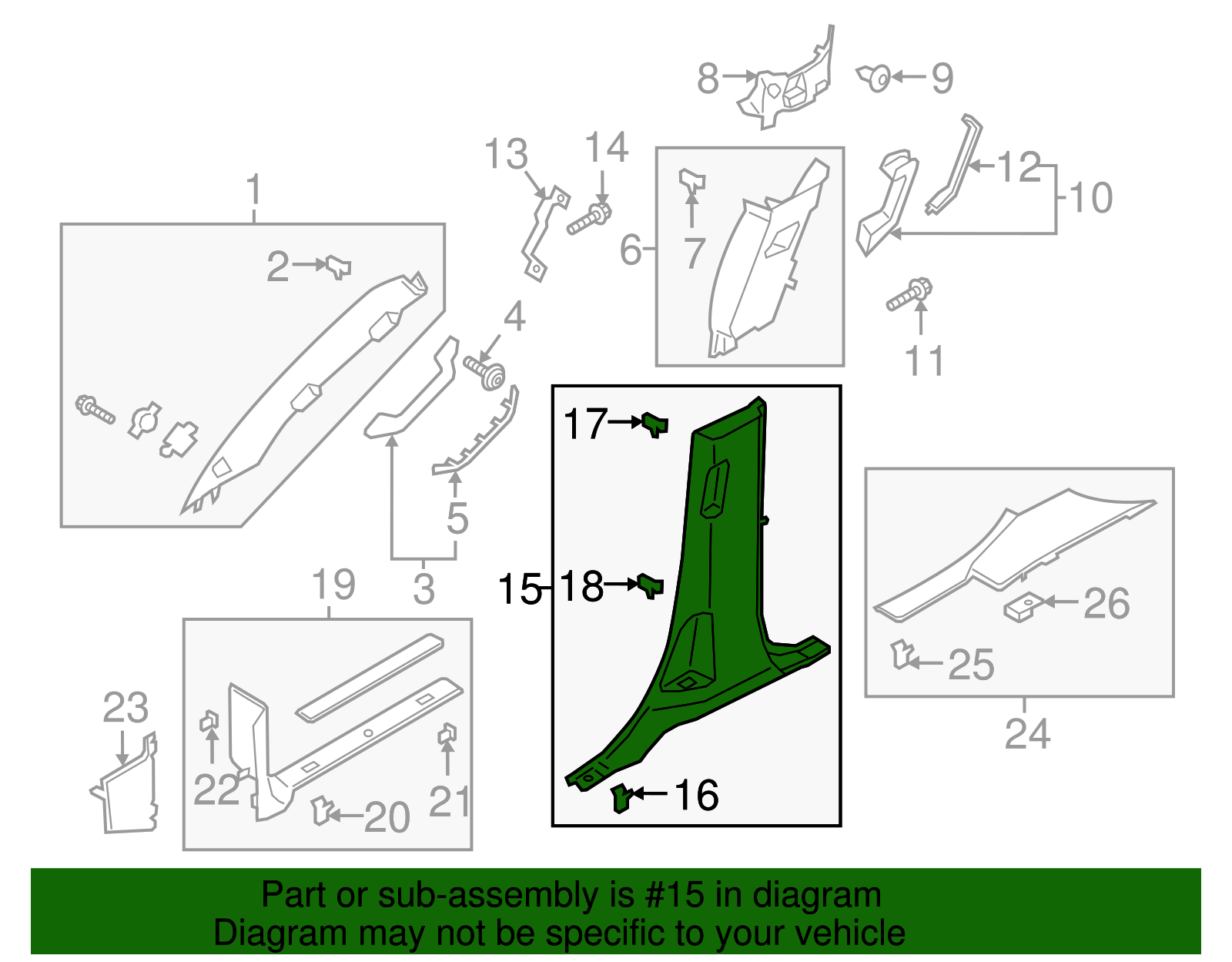 2018-2021 Ford Expedition Lower Center Pillar Trim JL1Z-7824356-AB ...