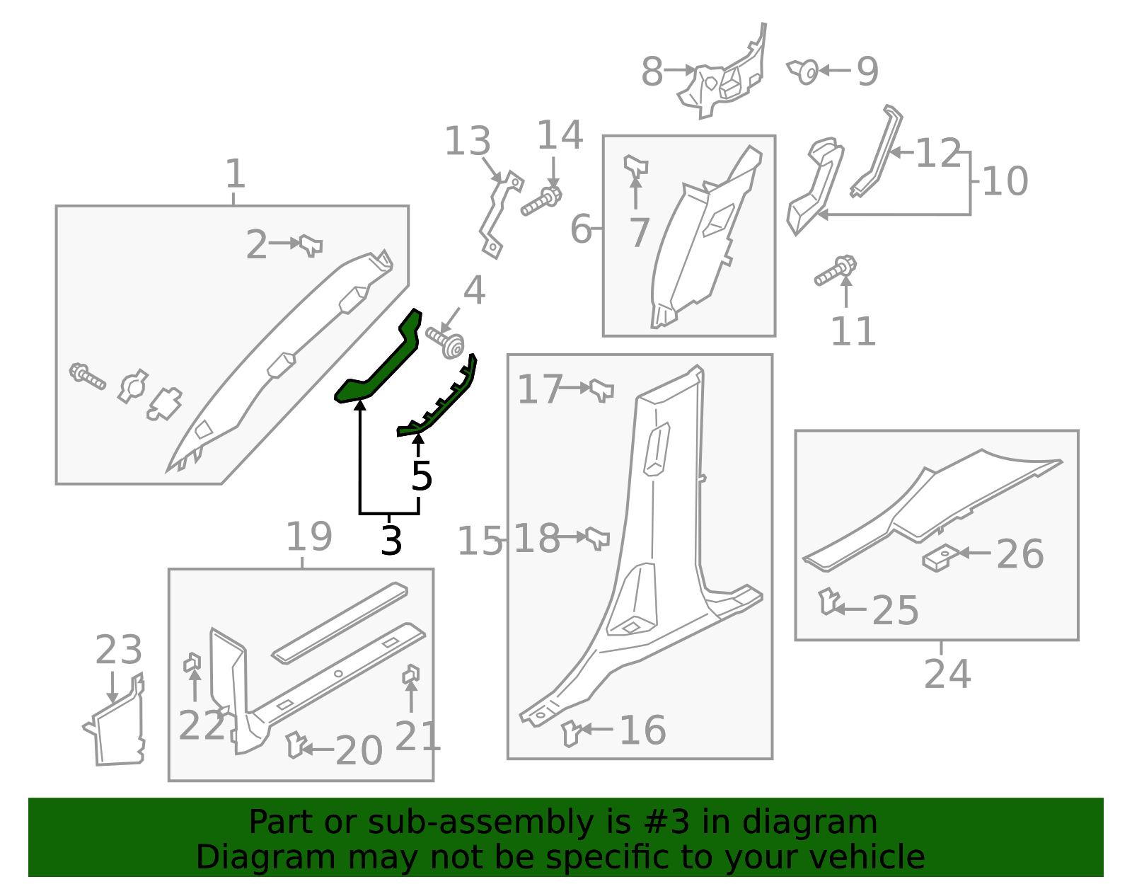Ford Interior Grab Bar - Passenger Safety Support - Part #JL1Z-7831407 ...