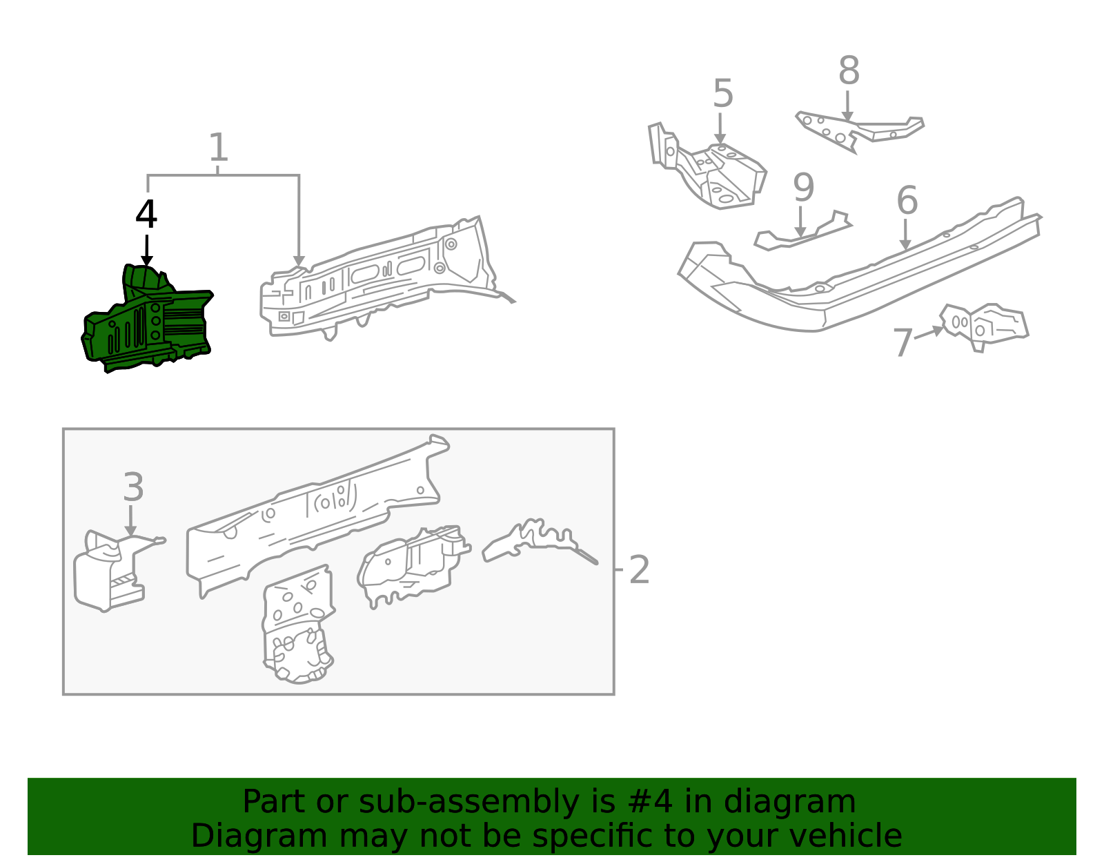 57024-42020 - Rail Extension 2021-2025 Toyota | Group 1 Auto Parts