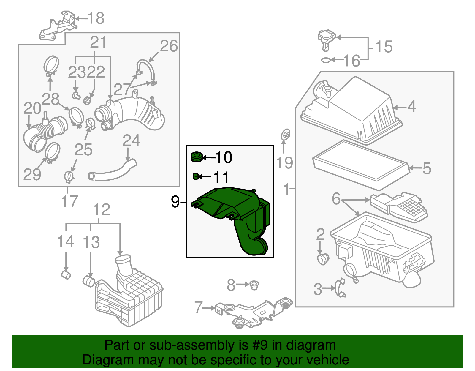 L33D-13-200A - 2007-2012 Mazda CX-7 - Air Inlet Duct | Mazda Part Direct