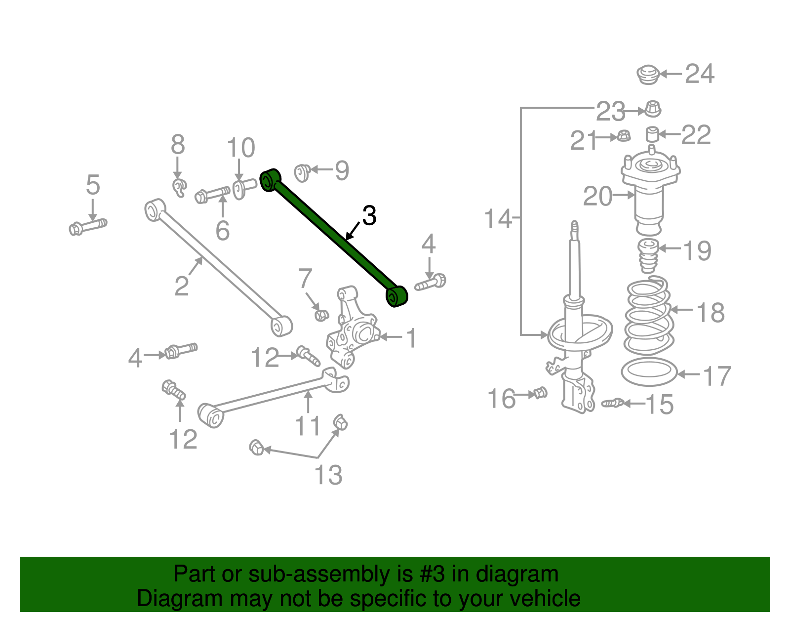 2004-2007 Toyota Highlander Rear Control Arm 48730-48110 | Toyota Parts ...