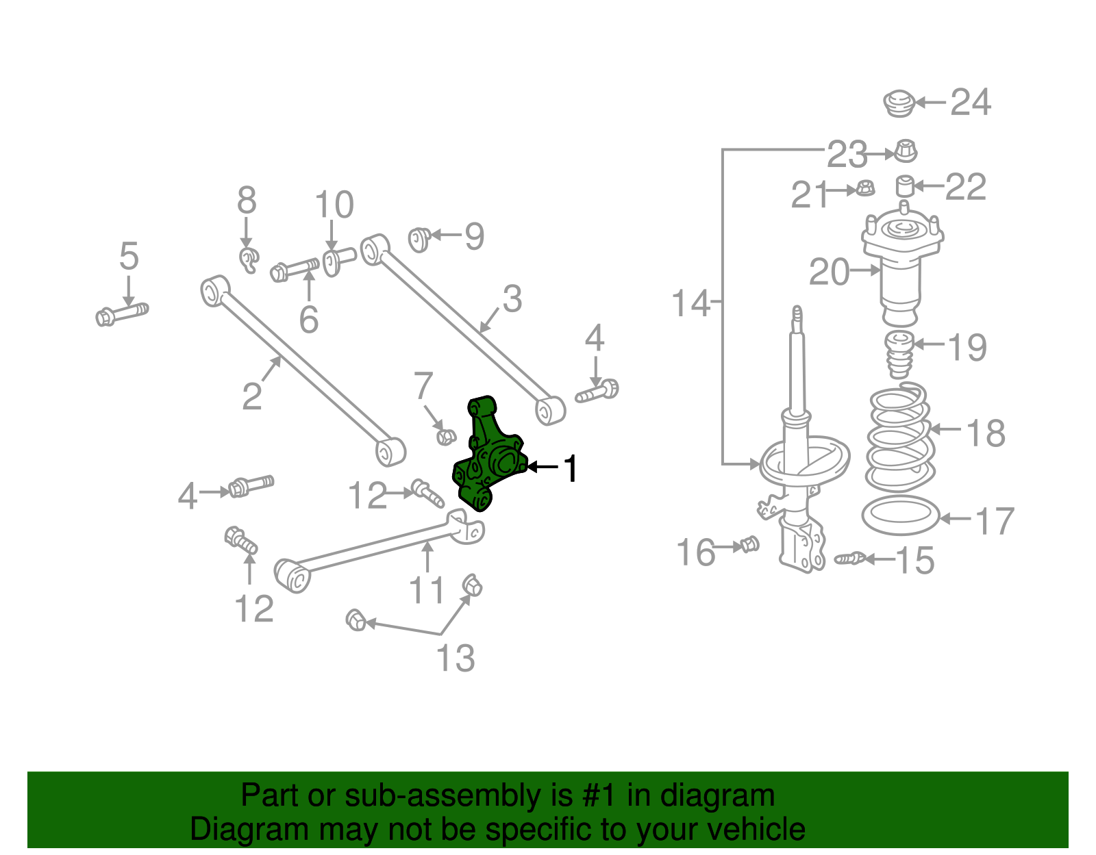 Genuine Toyota Knuckle part# 42305-48031 for 2004-2007 Toyota ...