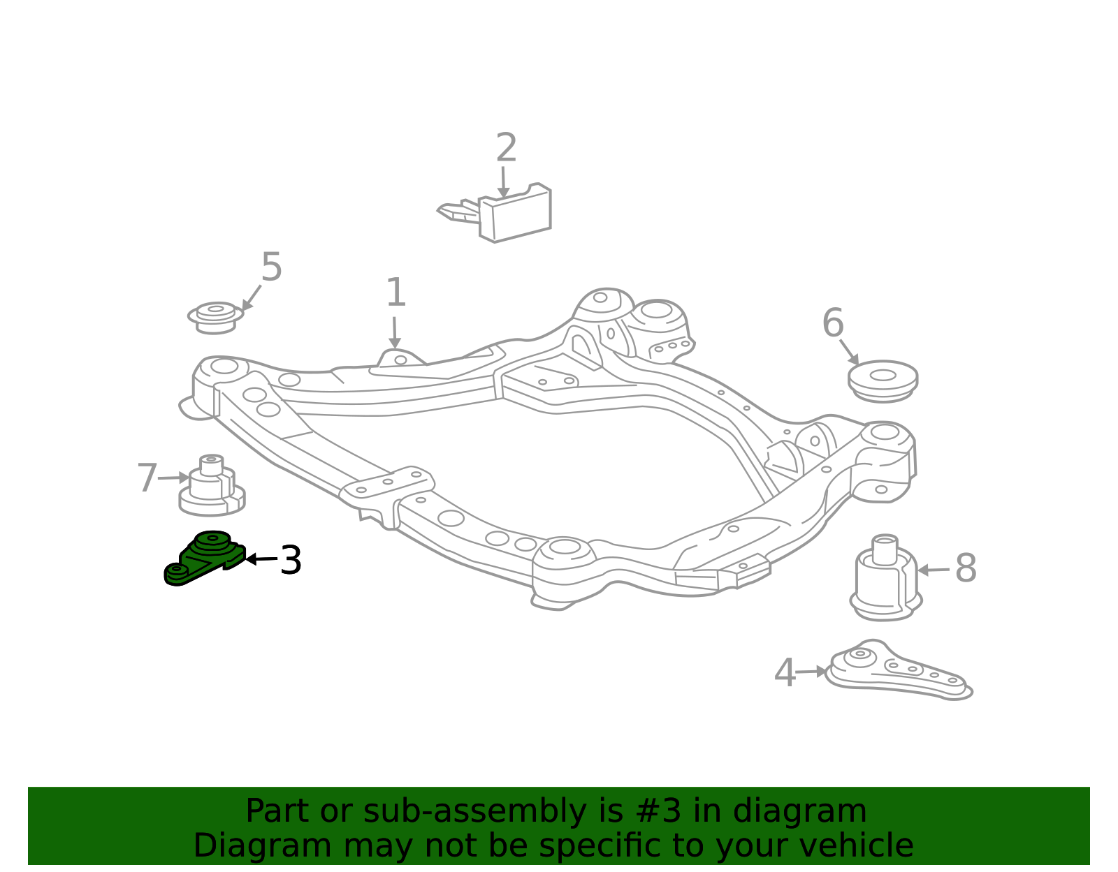 2002-2008 Toyota Engine Cradle Brace 51036-33011 | MotorMotor
