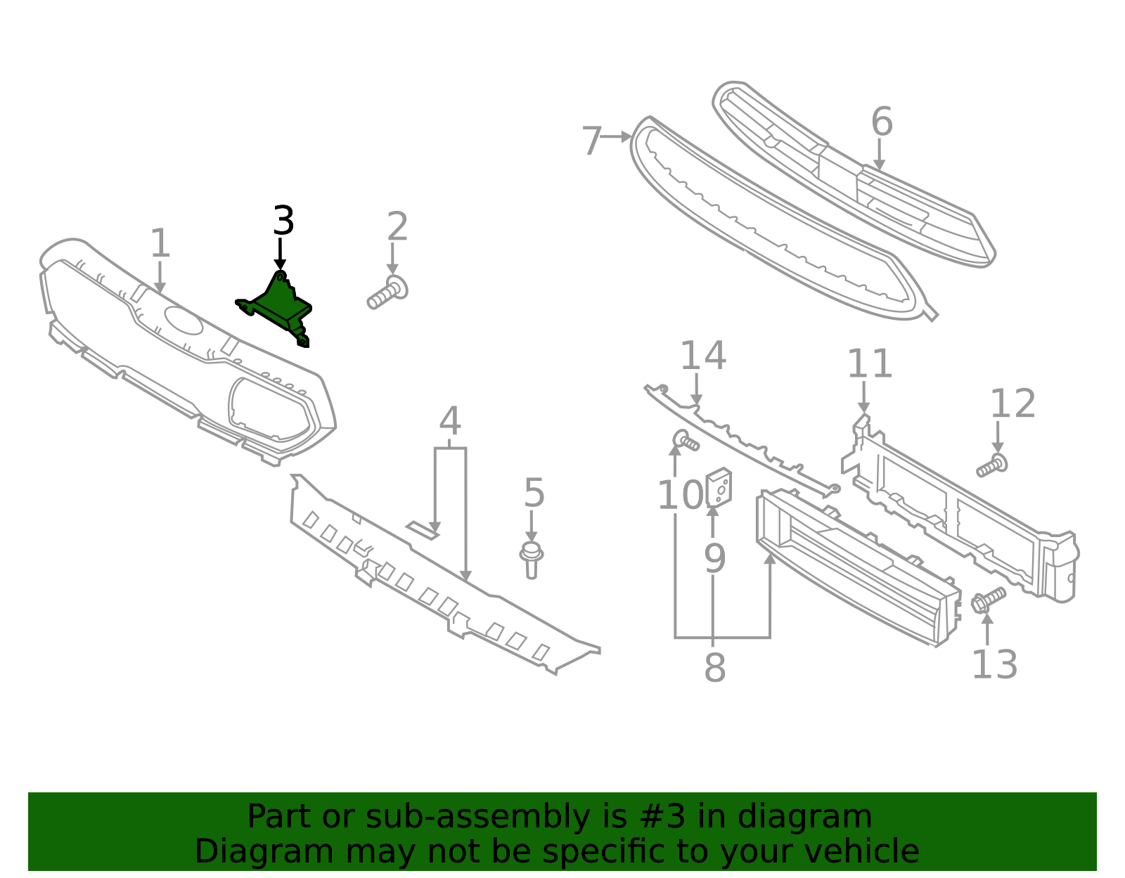 2019-2022 Kia Niro EV Upper Grille Bracket 86352-Q4000 | TascaParts.com