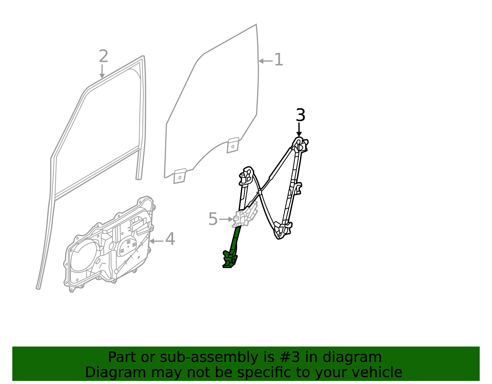 Genuine OEM Window Regulator Part# LR153952 Fits 2014-2022 Land Rover ...