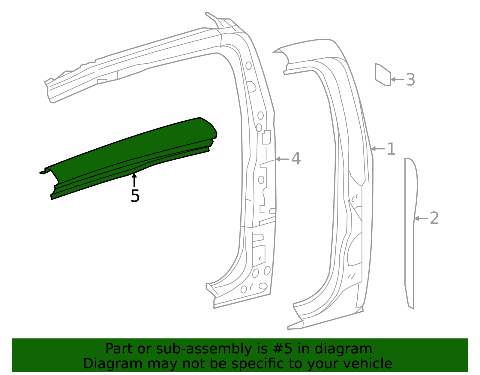 2005-2023 Toyota Tacoma Roof Side Rail 61212-04040 | Toyota Parts Center