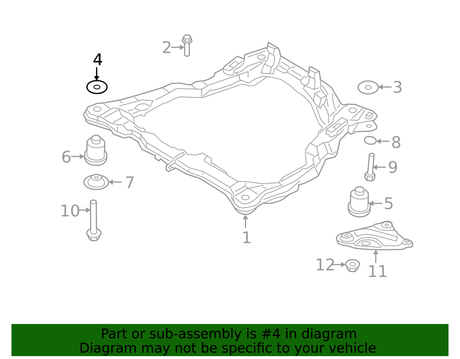 62472-2D100 - Engine Cradle Stopper 2004-2009 Kia | Kia.Parts Store