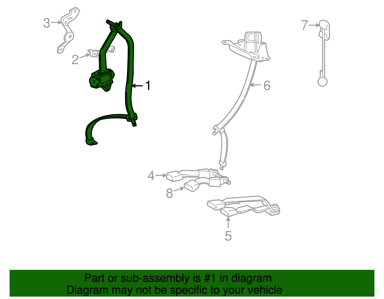 2018-2022 Toyota Sequoia Lap & Shoulder Belt 73560-0C032-B1 | Toyota ...