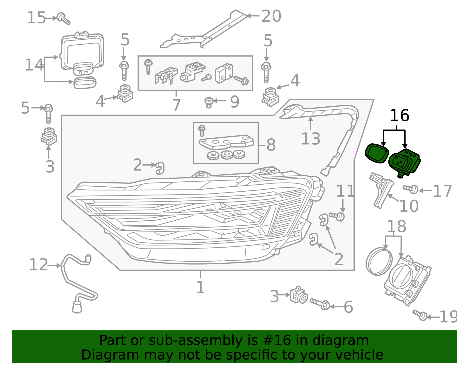 2019-2021 Audi A8 Quattro Led Unit 4N0-998-474 | TascaParts.com