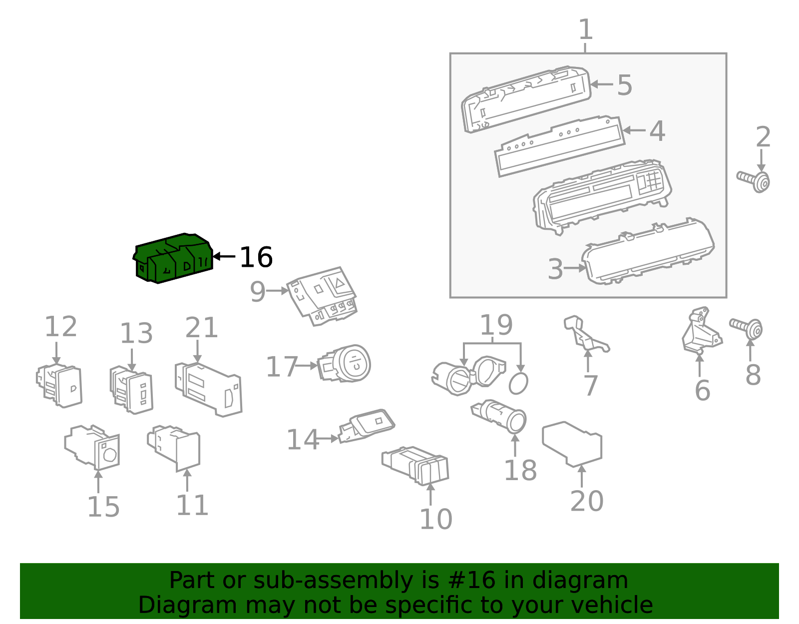 2015-2017 Toyota Prius V 2015-2017 Toyota Prius V - Switch 84010-47190 ...