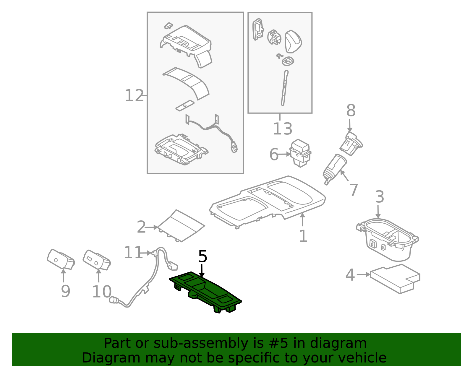 2010-2014 Subaru Switch Panel 94263AJ14AVH | Subaru Parts Plus