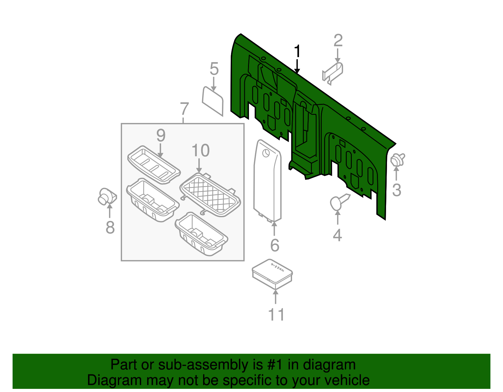 2011-2021 Nissan Frontier Back Panel Trim 79911-9BA0C | Bill Kay Nissan ...