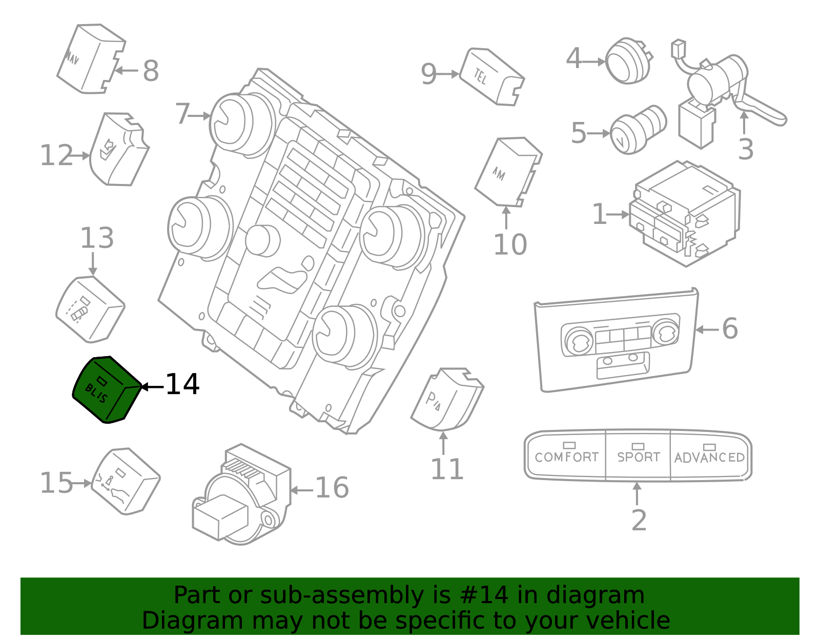 30782789 - High-Quality Shift Interlock Release Button for AutoNation Parts