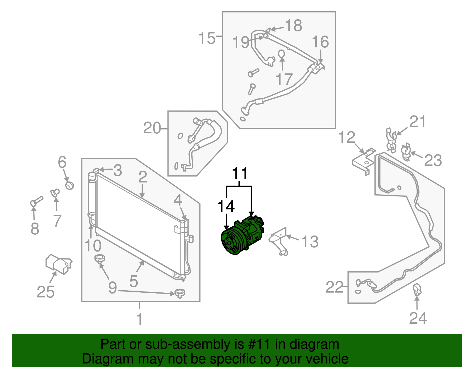 2007-2008 Subaru Forester Compressor 73111SA010 | Subaru Parts Guys