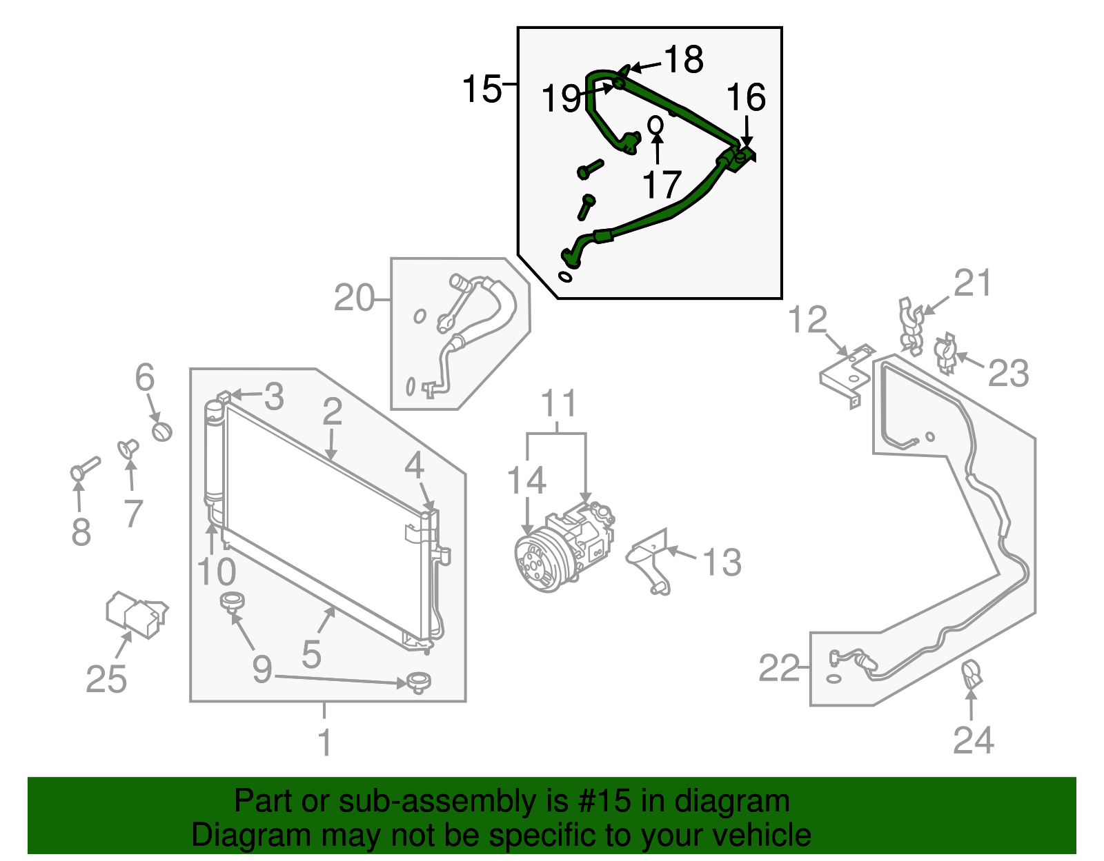 2003-2008 Subaru Forester AC Hoses 73422SA010 | Subaru Parts Guys
