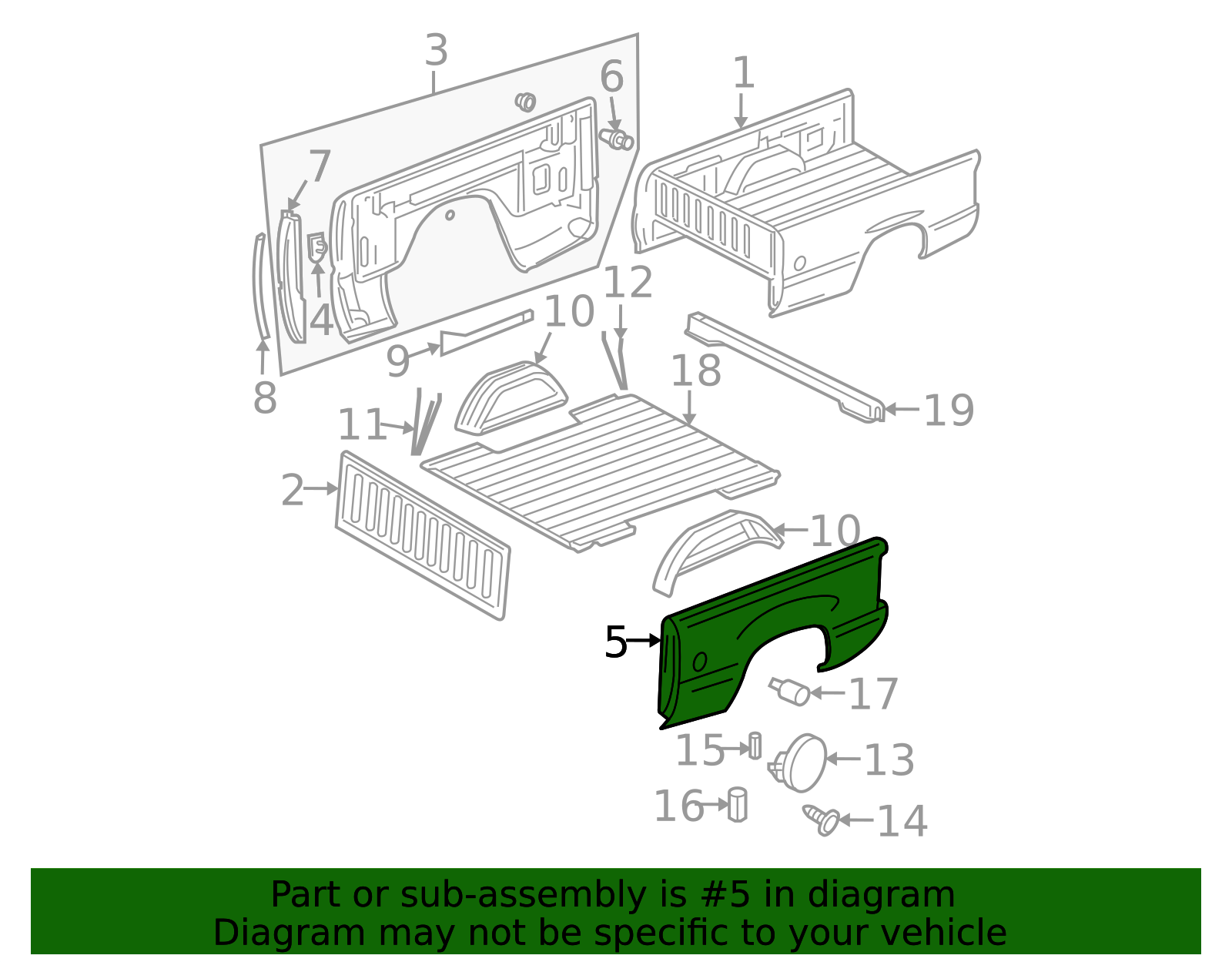Passenger Side Outer Pickup Box Panel 15244383 | Gateway Parts Online
