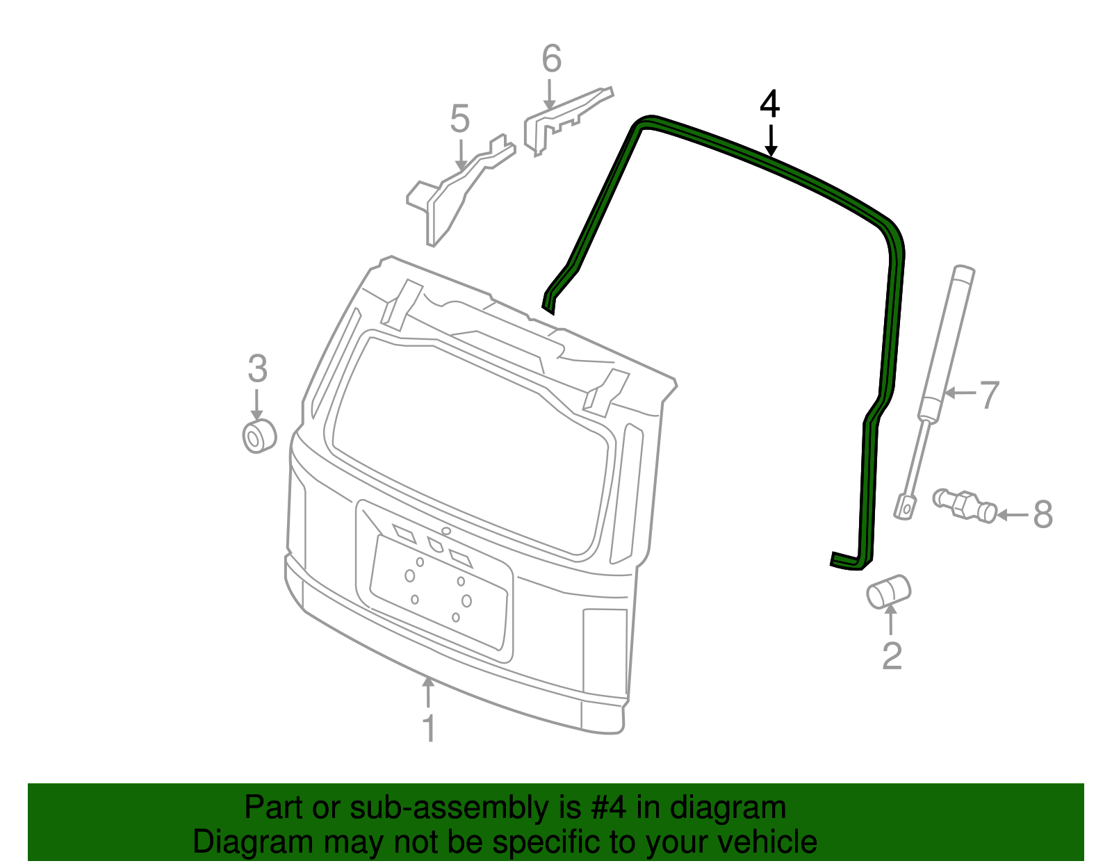 74440-SZA-A01 - 2009-2015 Honda Pilot - Weatherstrip Tailgate | Honda Parts Cheap