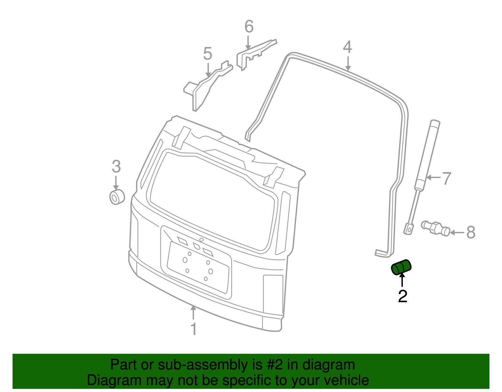2002-2015 Honda Lift Gate Stopper 74829-S9A-000 | Cheaper Honda Parts