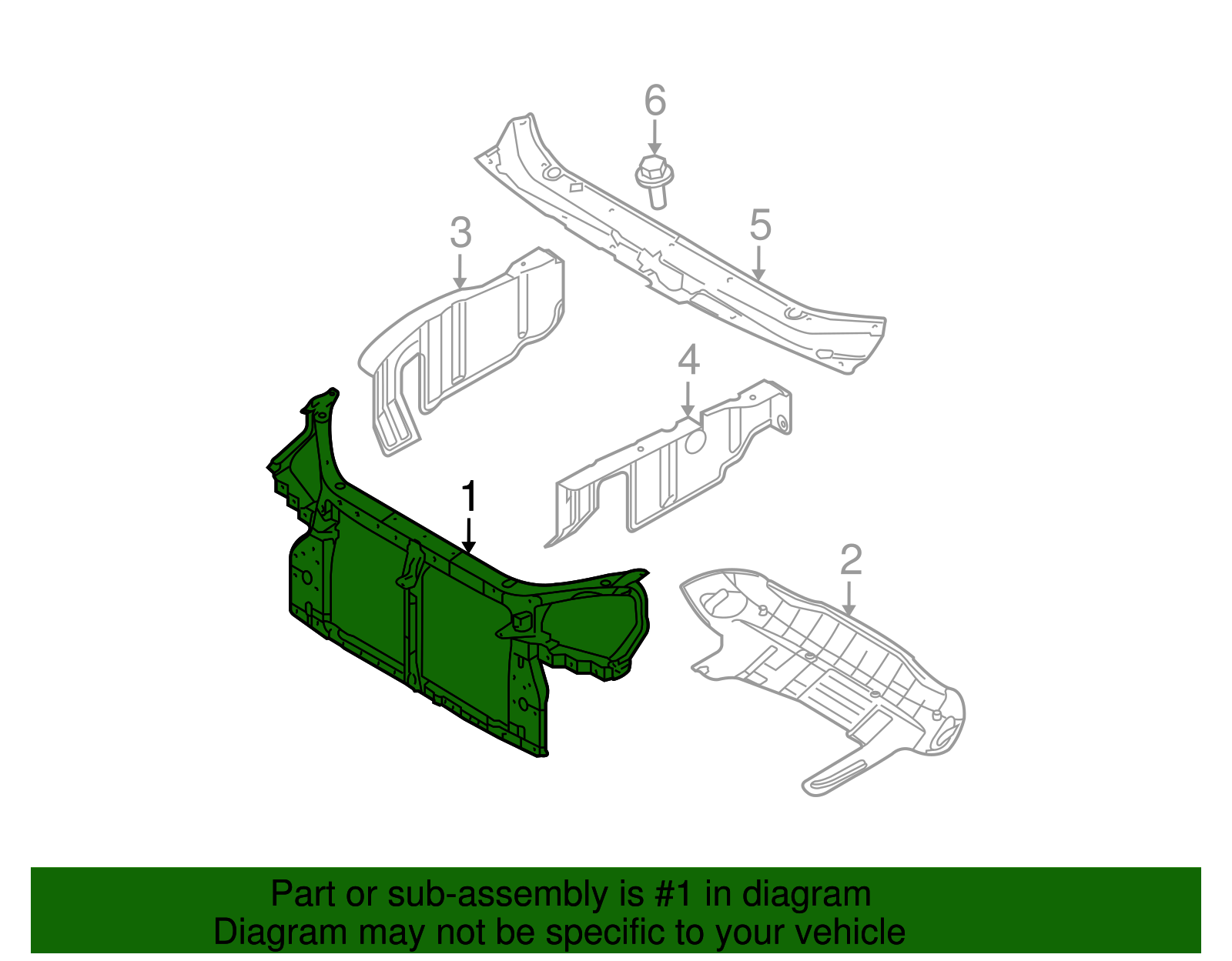 64101-1F000 - Radiator Support 2005-2010 Kia Sportage | Kia.Parts Store