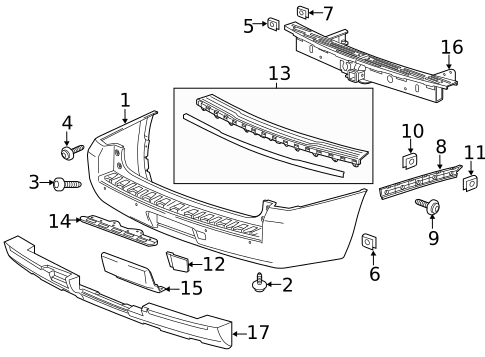 Bumper & Components - Rear for 2020 Chevrolet Suburban | GMPartsDirect.com