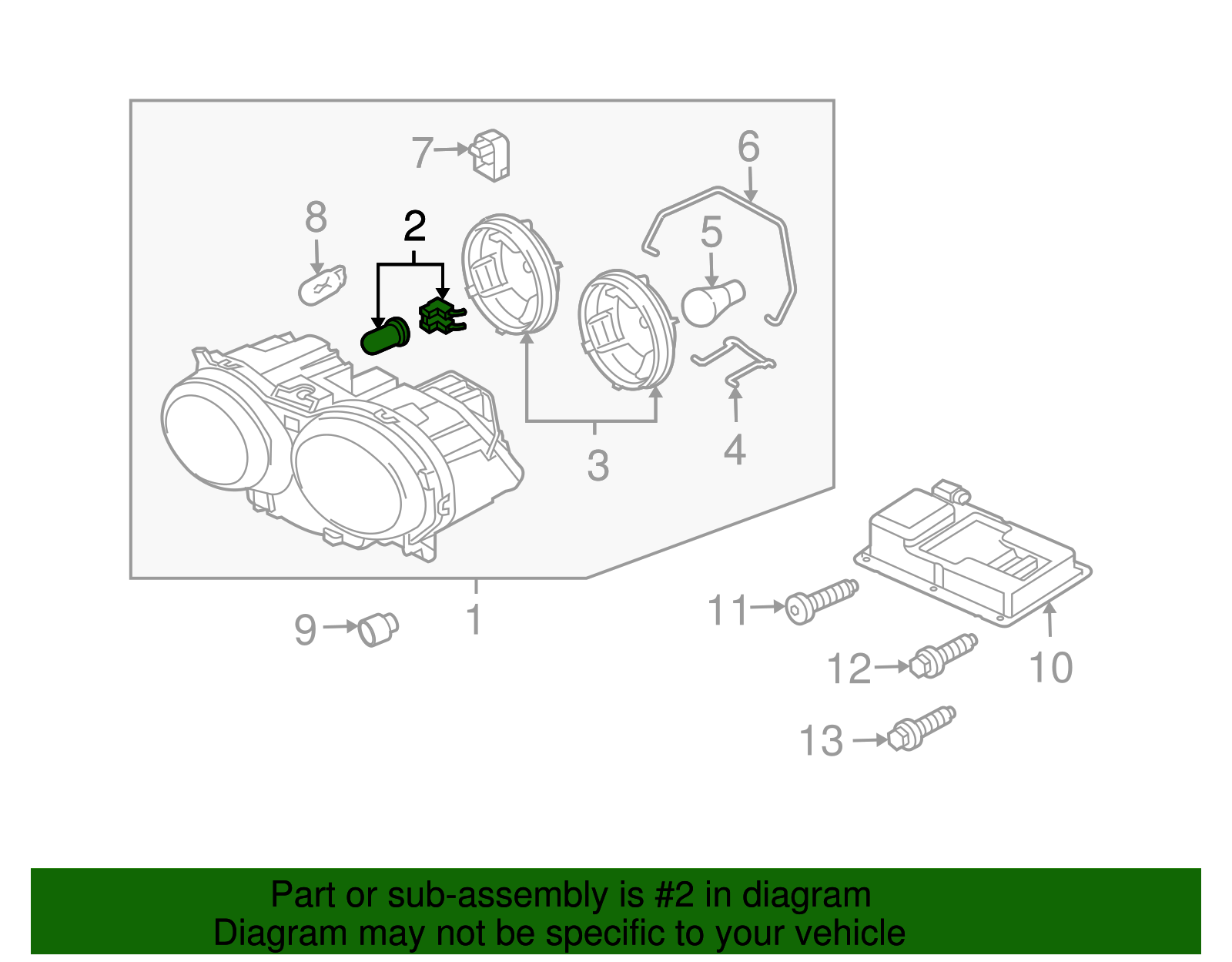 2003-2015 Jaguar Headlamp Bulb C2N1716 | JaguarParts.com