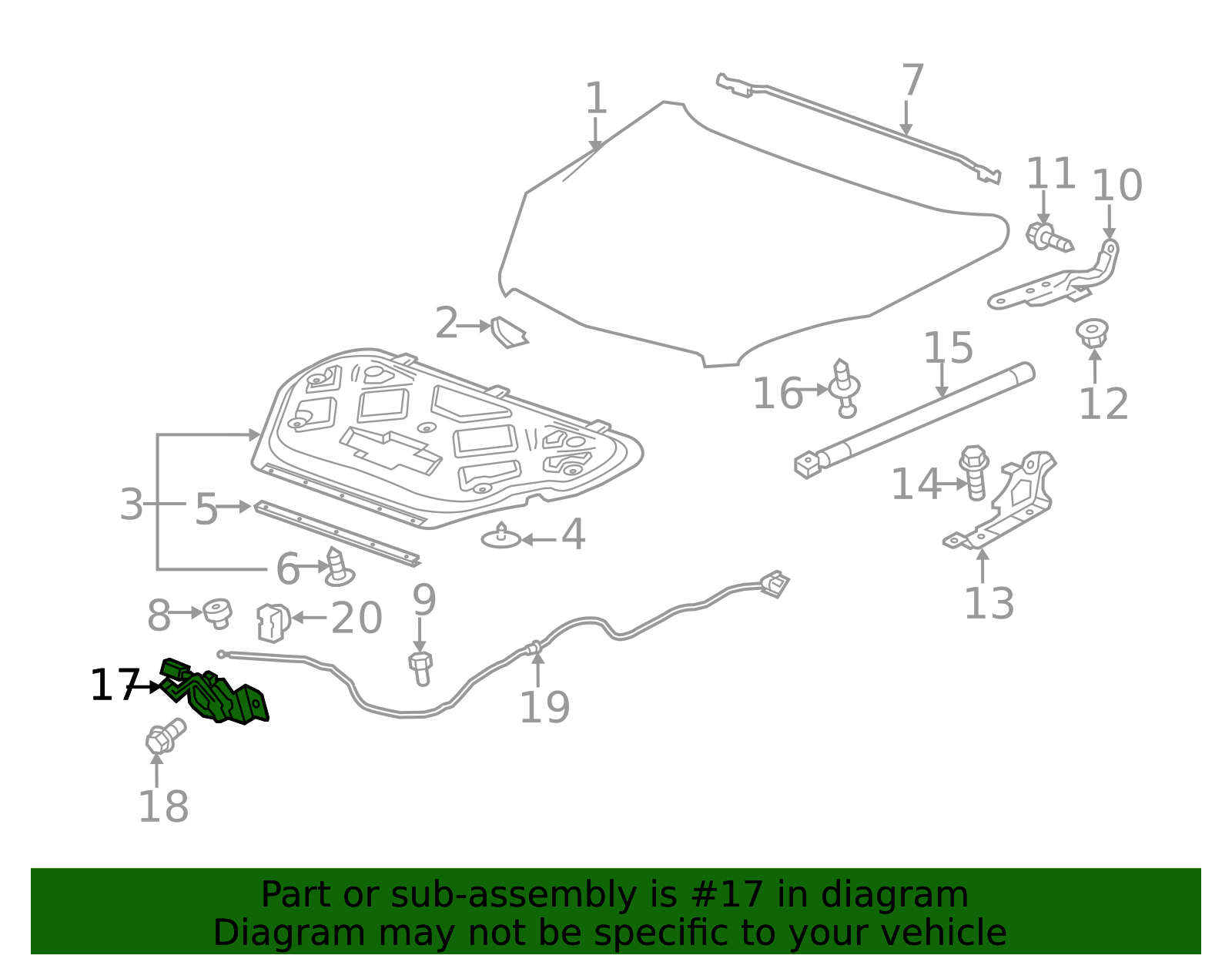 23120089 - High-Quality Hood Primary and Secondary Latch for 2013-2017 ...