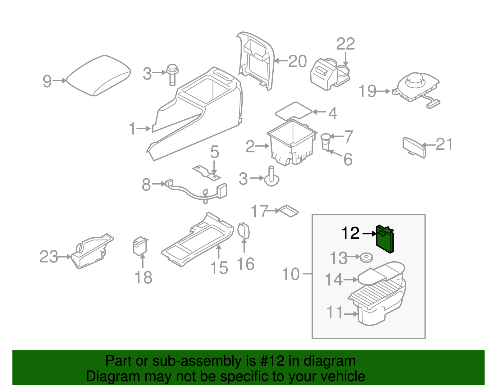 2005-2009 Subaru Cup Holder 66155AG02A | Subaru Parts Guys