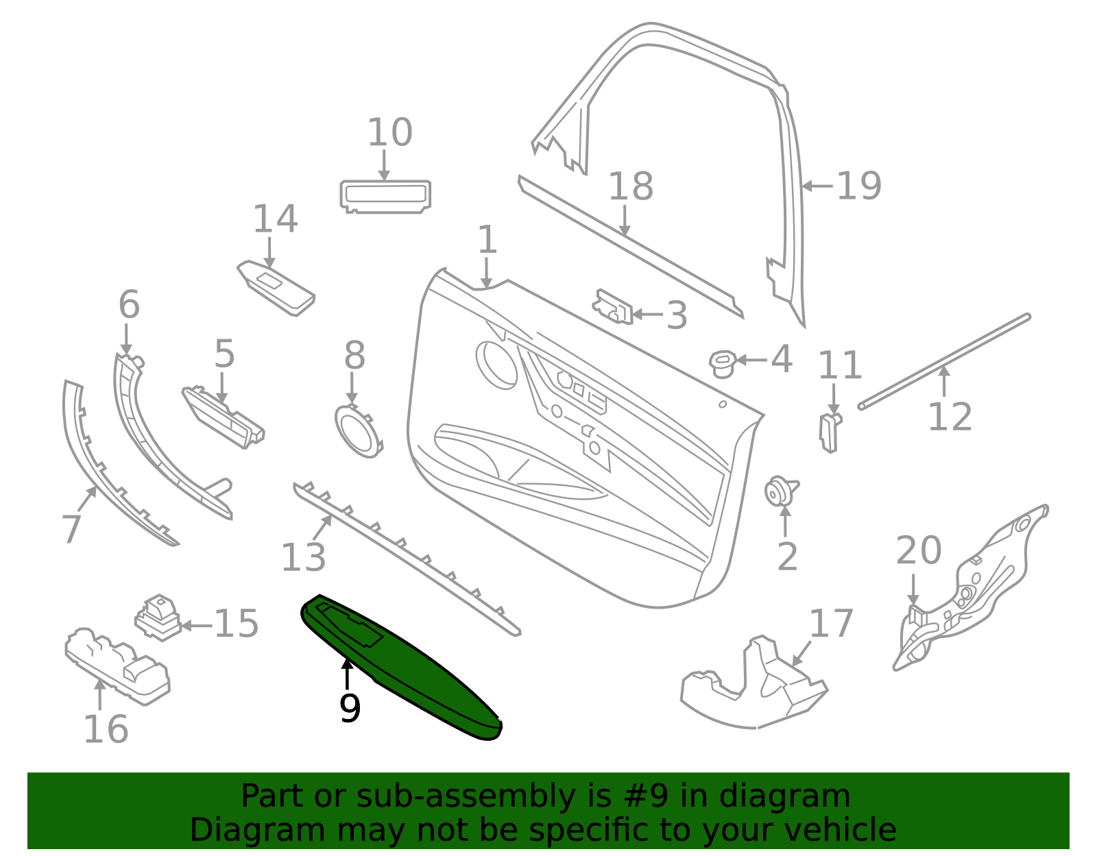 51417279301 - 2012-2019 BMW Door Armrest (51-41-7-279-301) | BMW of ...