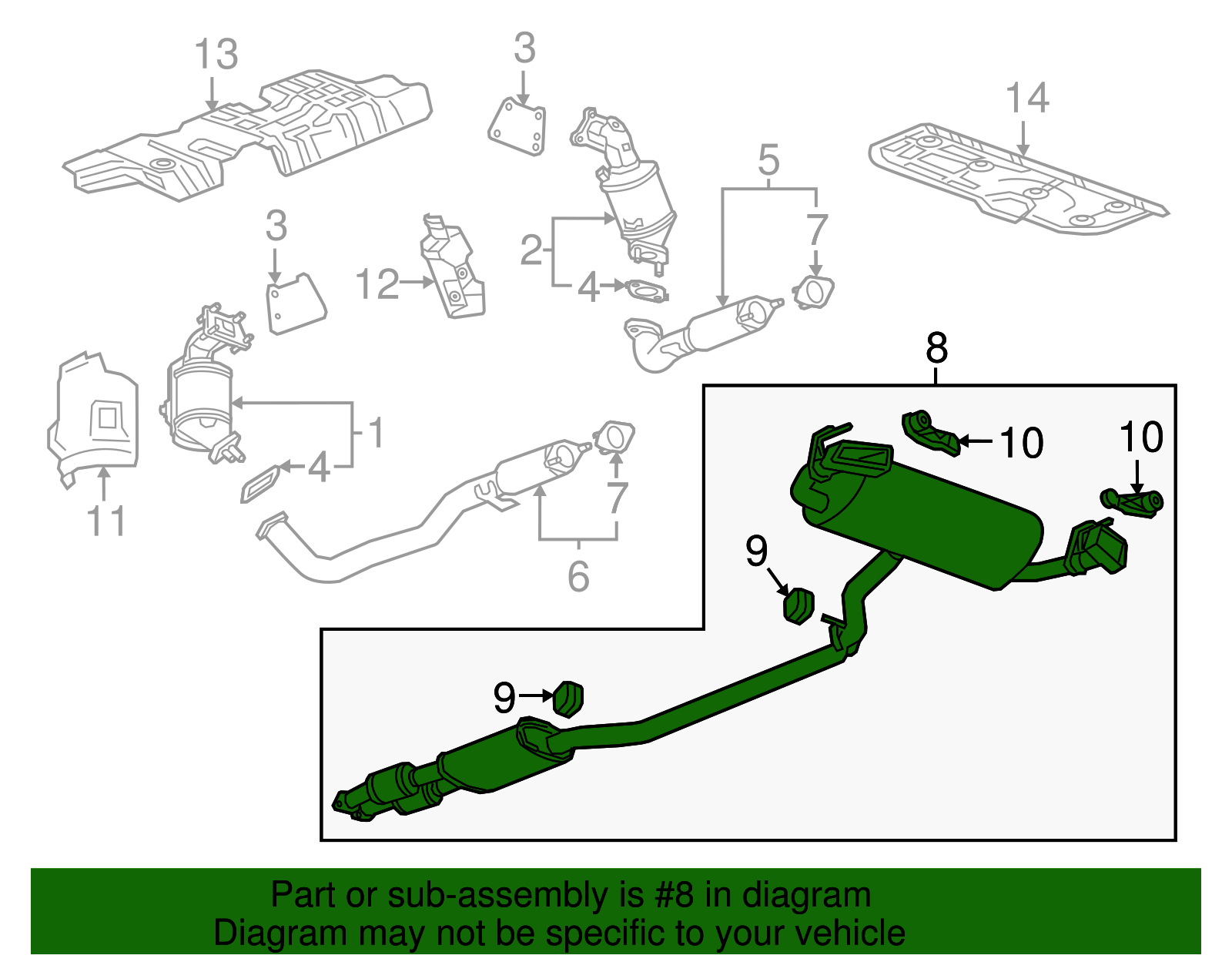 2017 Cadillac XT5 Muffler & Pipe 19420282 | TascaParts.com