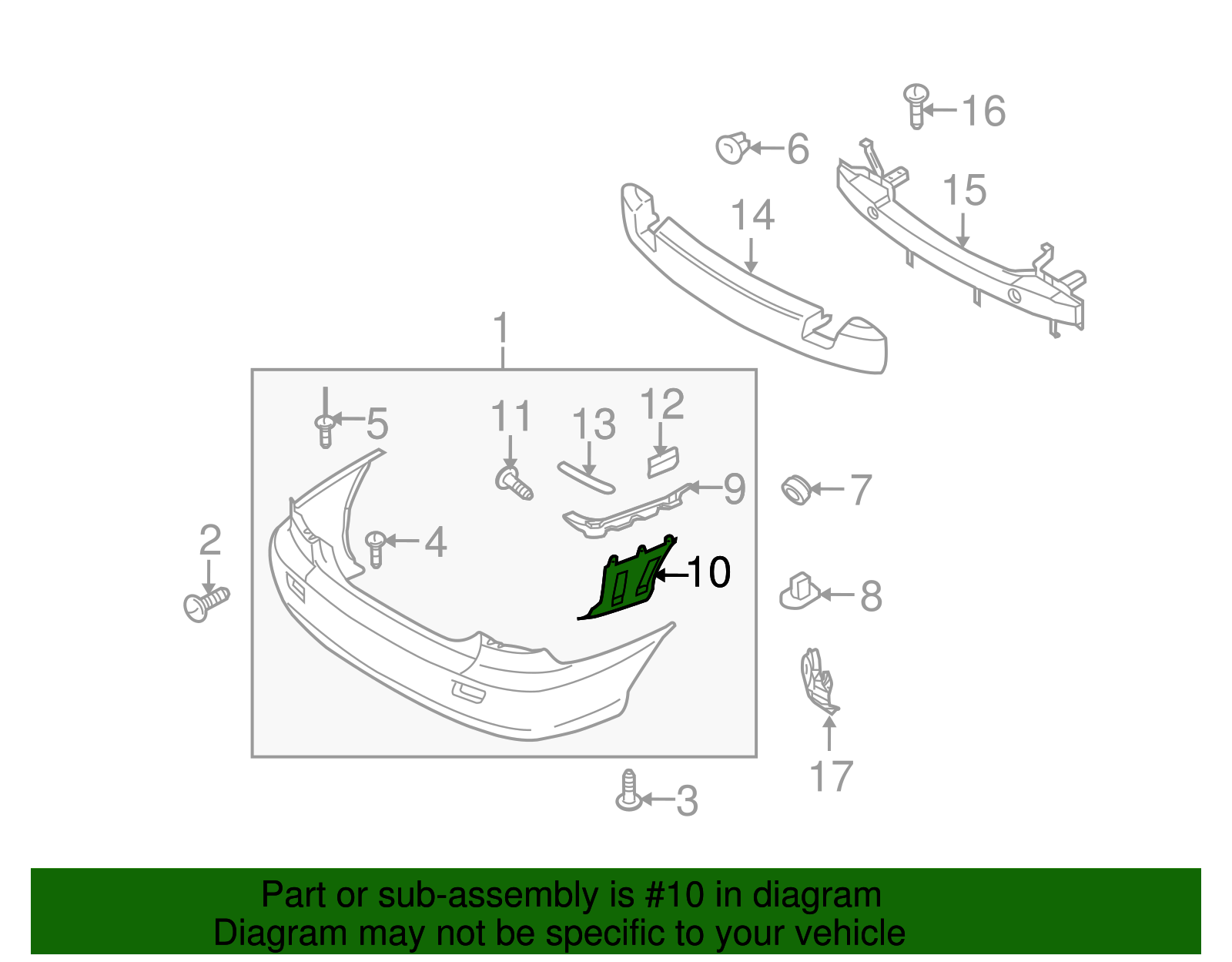 86623-FD000 - Bumper Cover Bracket 2003-2005 Kia Rio | Kia.Parts Store