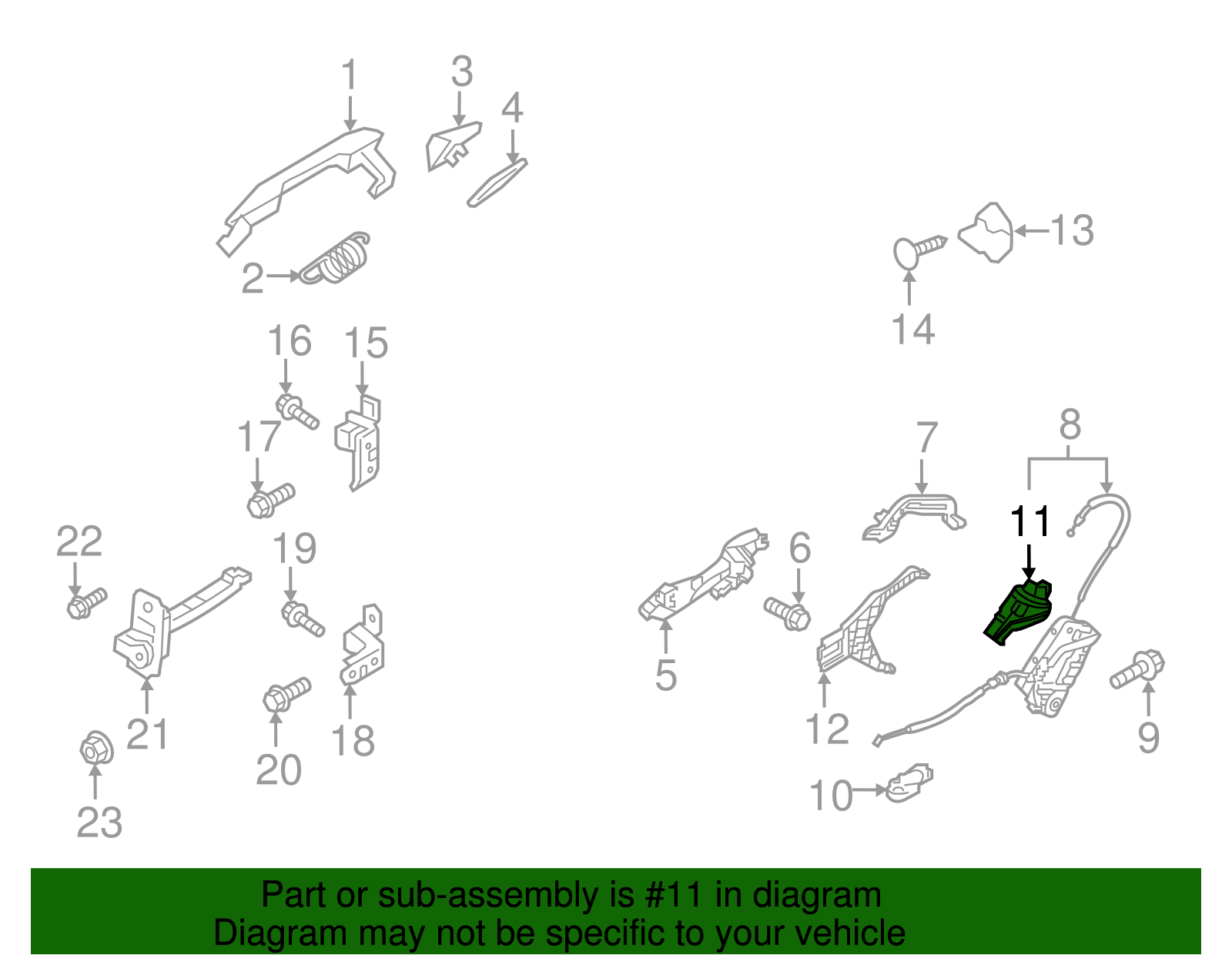 Hyundai - 83486-G3000 - Door Latch Reinforcement - 2018-2020 Hyundai ...