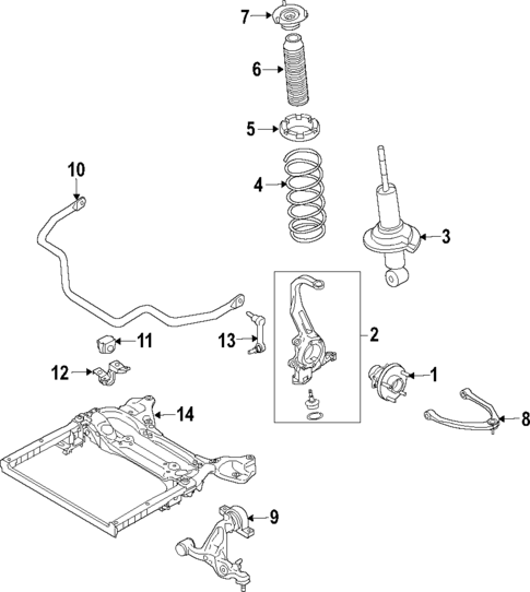 Front Suspension for 2013 Nissan 370Z | TascaParts.com