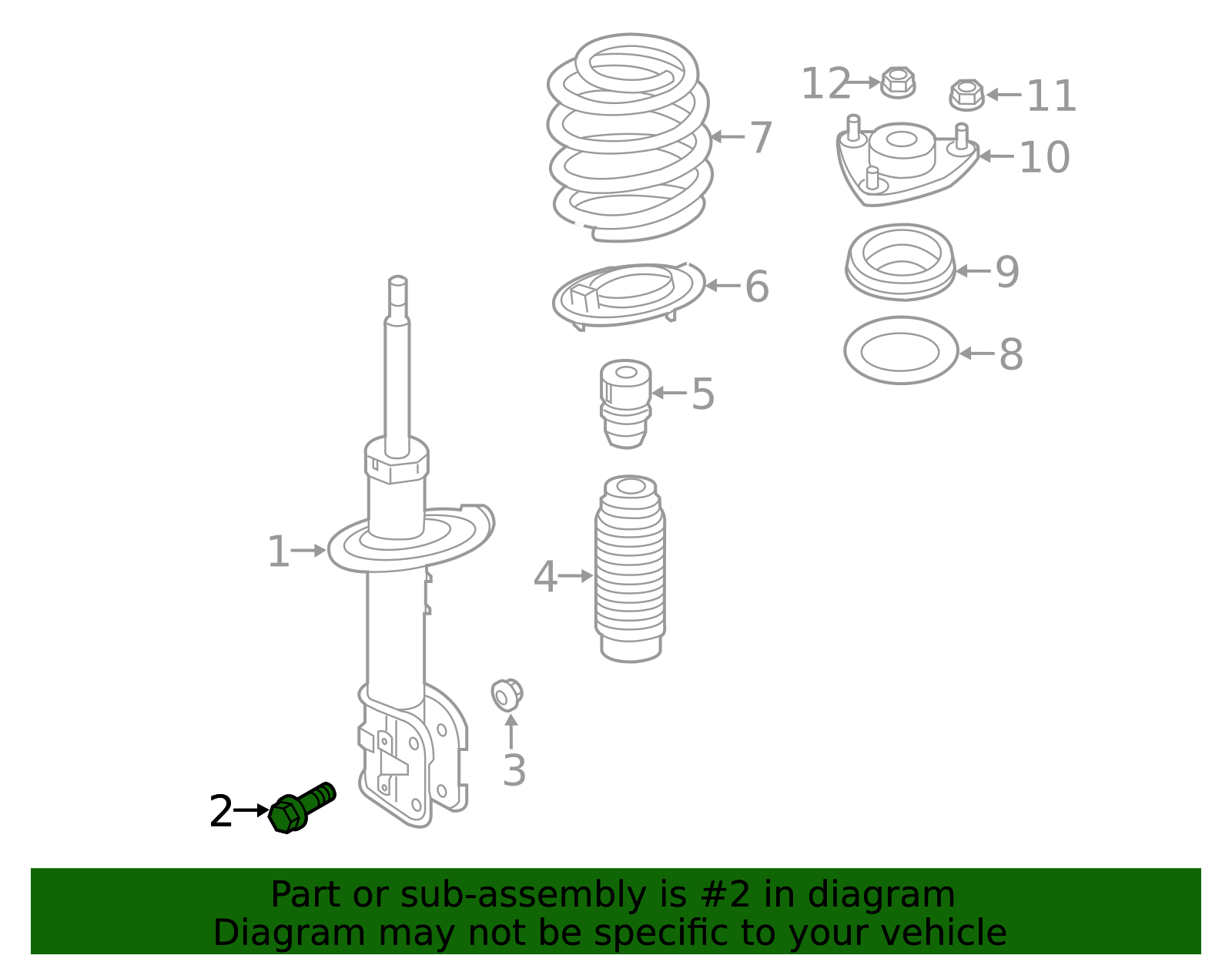 2007-2018 Hyundai Strut Mount Bolt 54645-2B000 | OEM Parts Quick