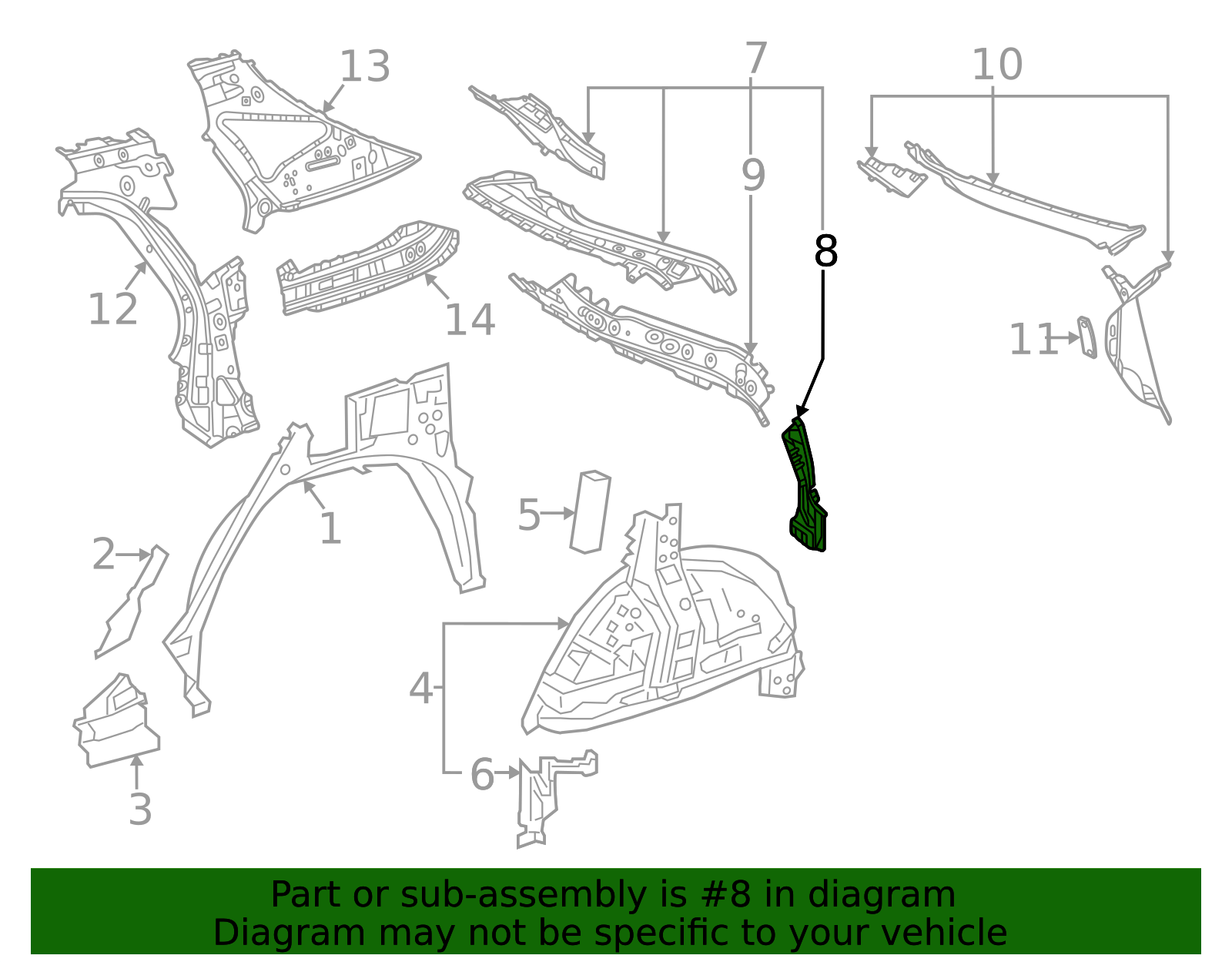 2021-2024 Toyota Venza Lower Reinforced 61618-48050 | Toyota Parts Center