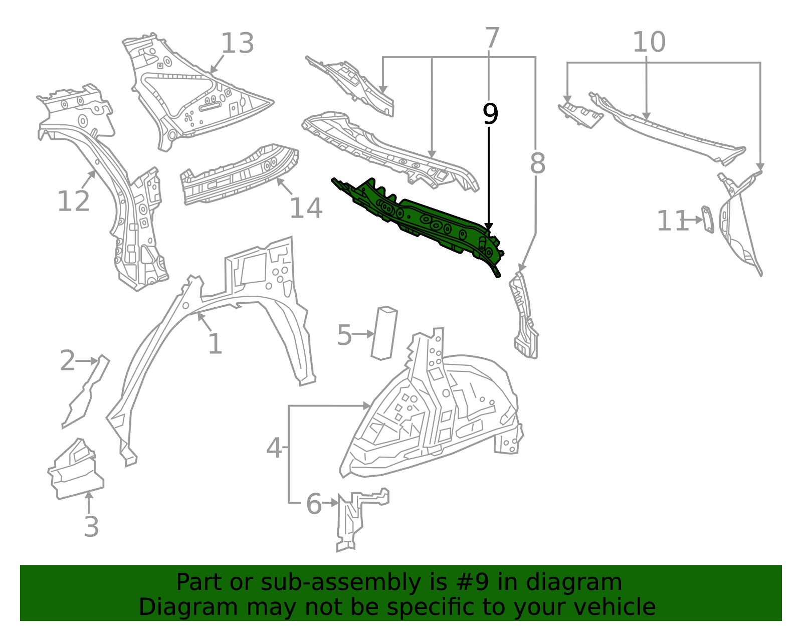 2021-2024 Toyota Venza Upper Reinforced 61744-48050 | Toyota Parts Center
