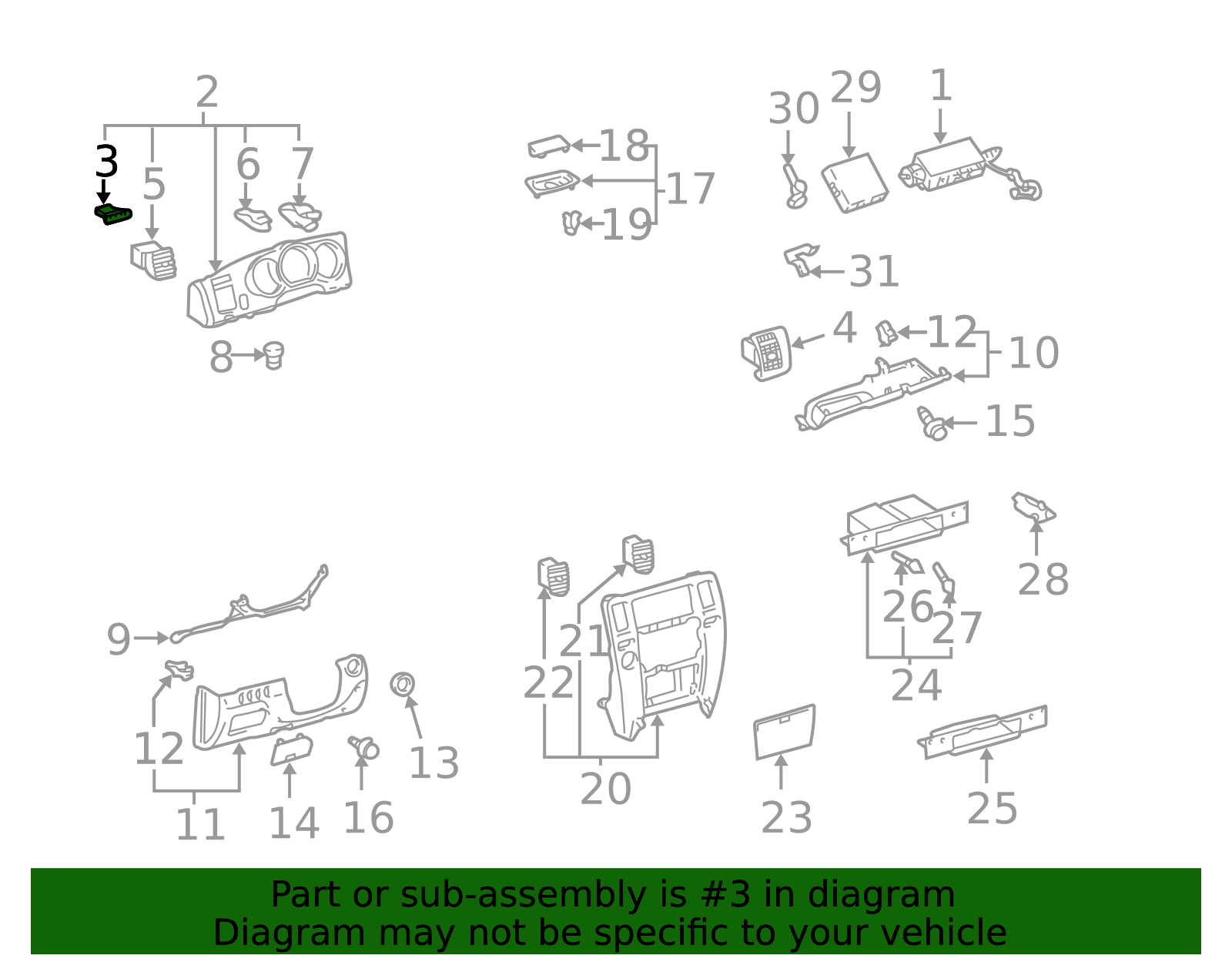 2003-2009 Toyota 4Runner Defroster Nozzle 55961-35010-C0 | MotorMotor