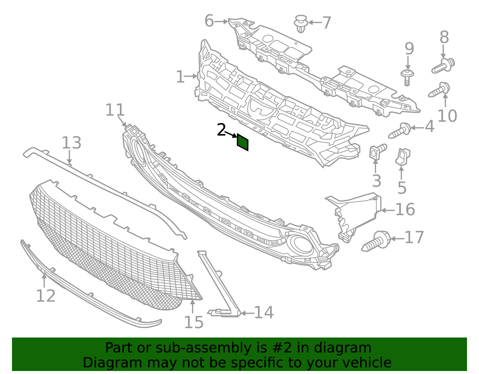 2016-2020 Toyota Upper Grille Protector 90118-WB890 | MotorMotor